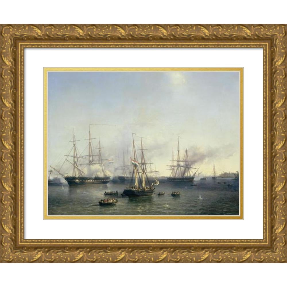 Louis Meijer 14x12 Gold Ornate Wood Frame and Double Matted Museum Art ...