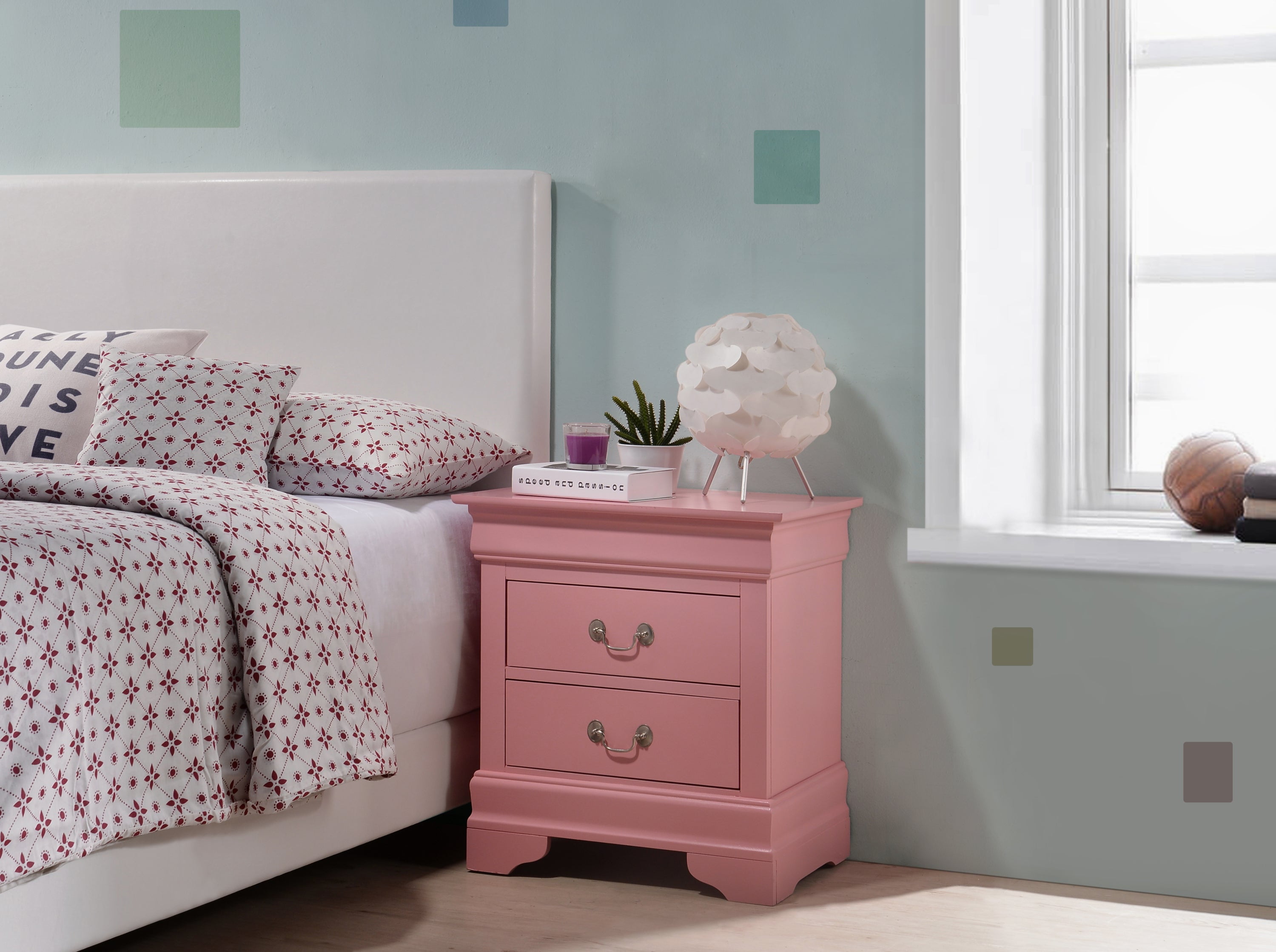Louis Nightstand - Pink - Walmart.com