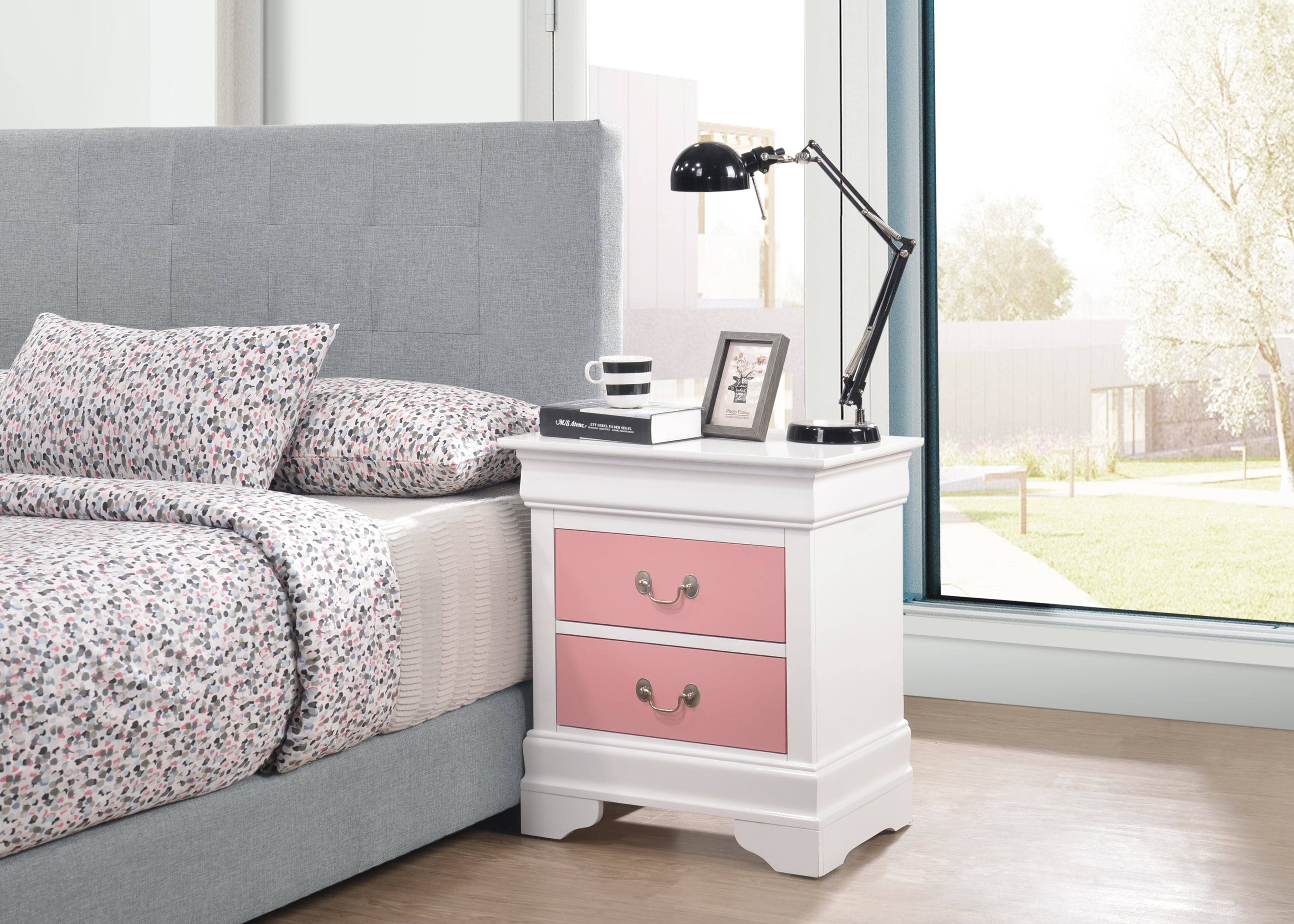 Louis Nightstand - White/Pink - Walmart.com