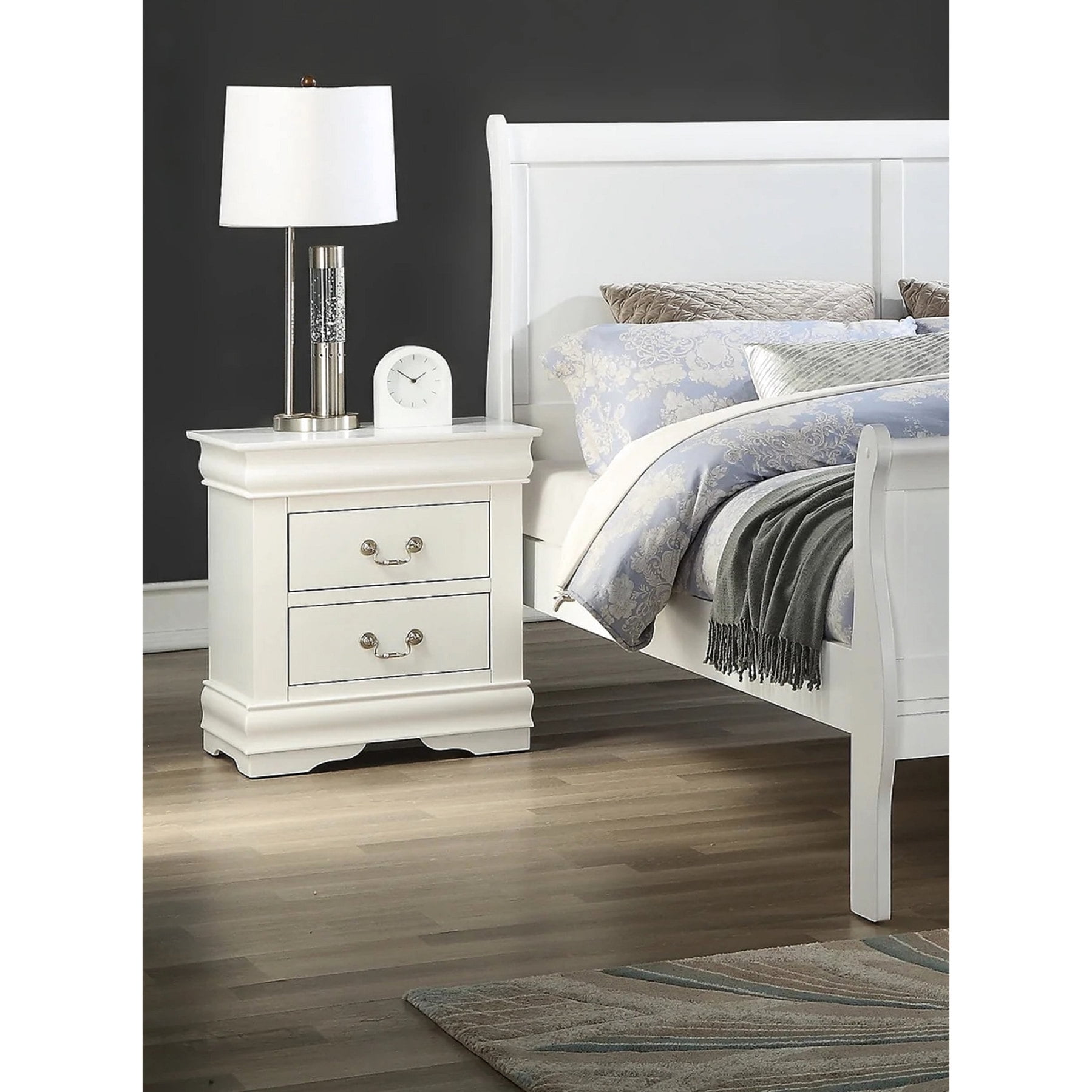 Louis Philip Style Solid Wood Nightstand / Store Bedside Cords / Rich ...