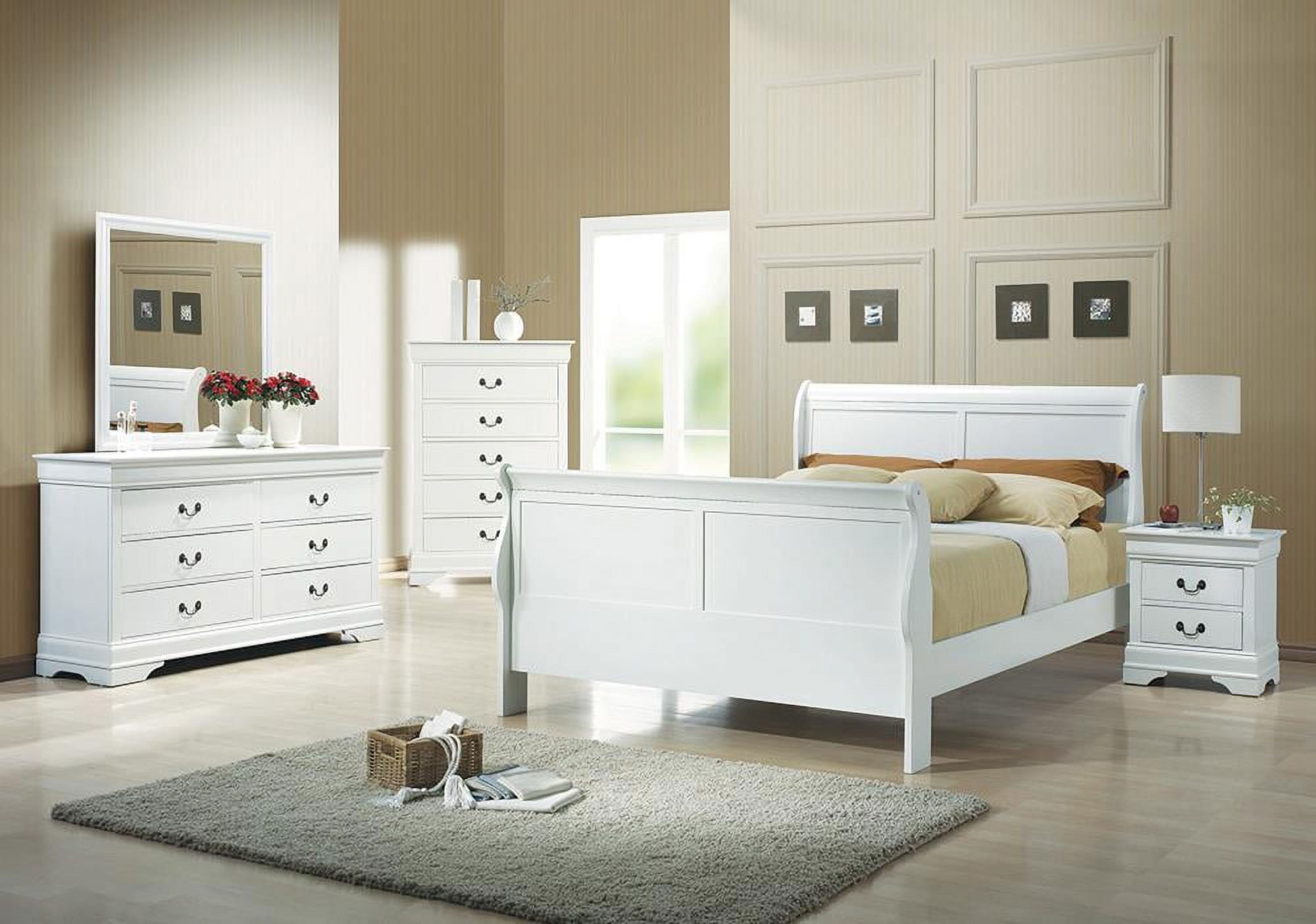 Louis Philippe Bedroom Set with Sleigh Headboard - Walmart.com