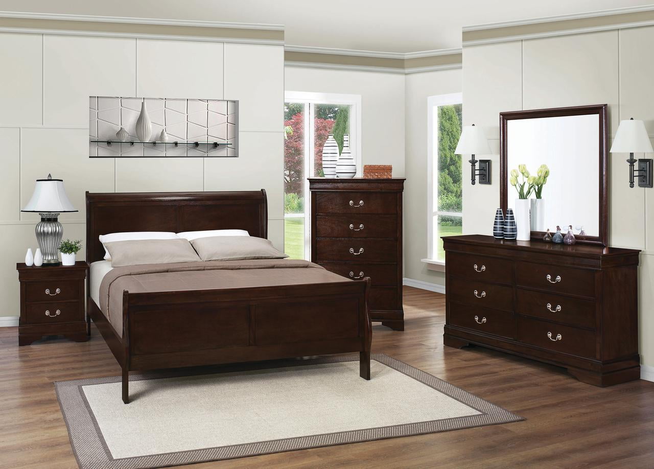 Louis Philippe Panel Bedroom Set with High Headboard - Walmart.com