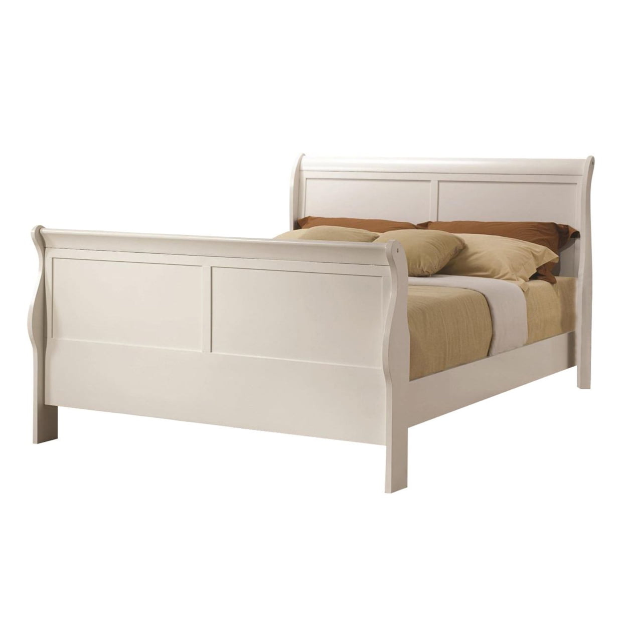 Louis Philippe Twin Sleigh Panel Bed White - Walmart.com