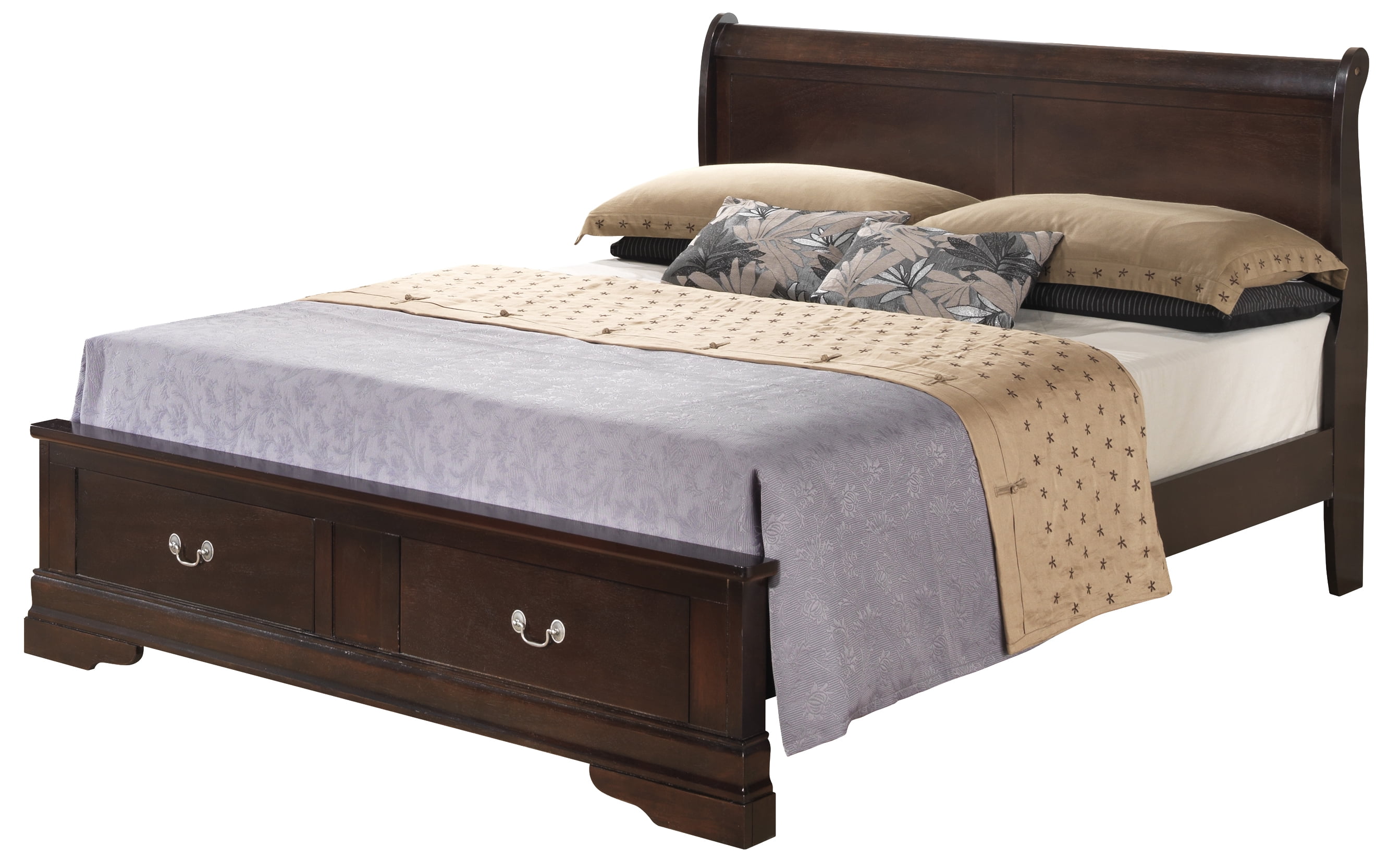 Louis Phillipe G3125D-Fsb2 Full Storage Bed,Cappuccino,Beige Particle ...