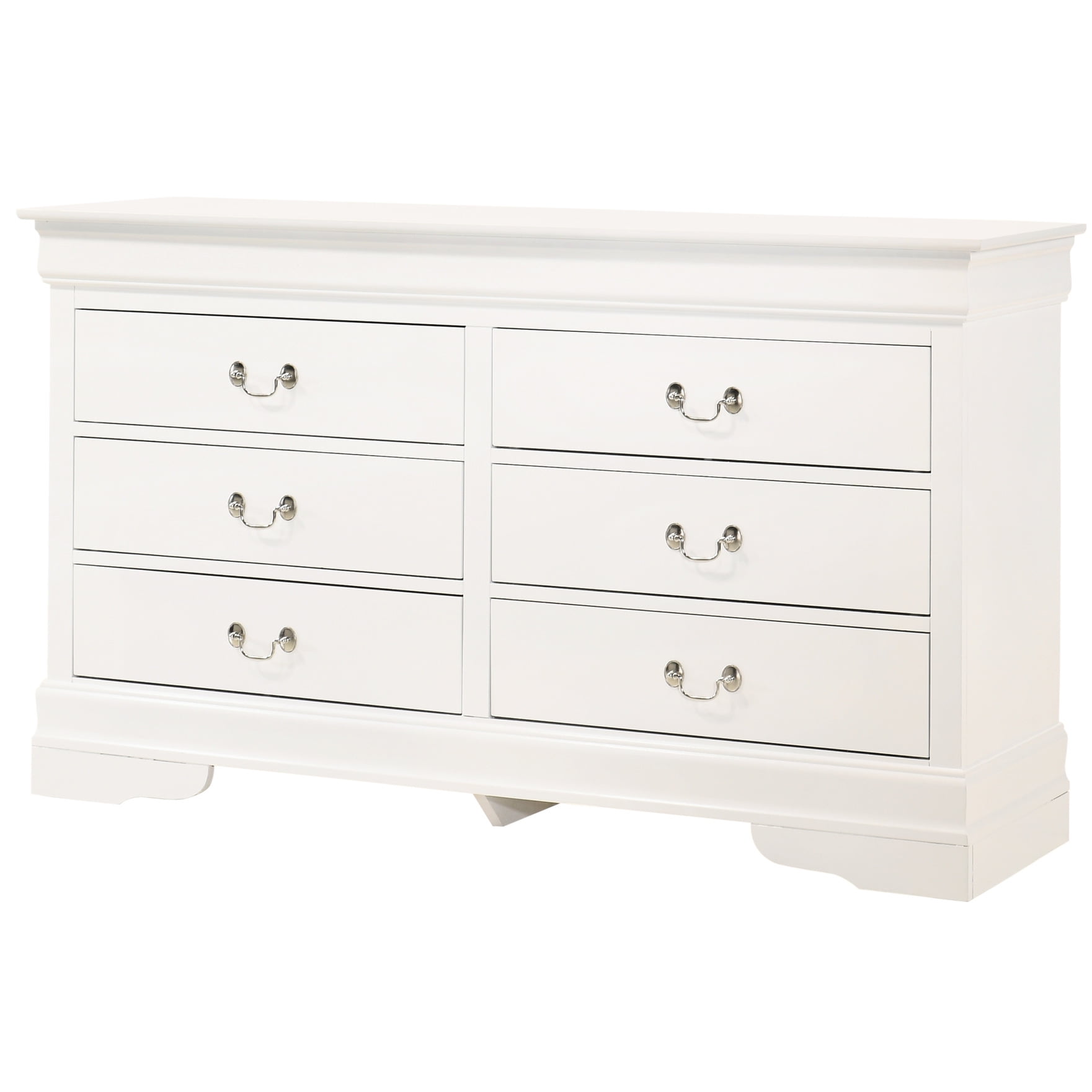 Louis Phillipe Style White Bedroom Dresser | Features Carved Bases and ...