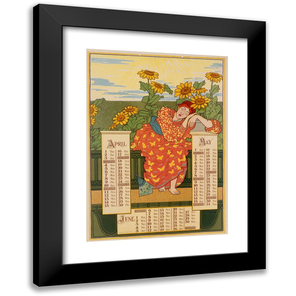 Louis Rhead 11x14 Black Modern Framed Museum Art Print Titled - April ...