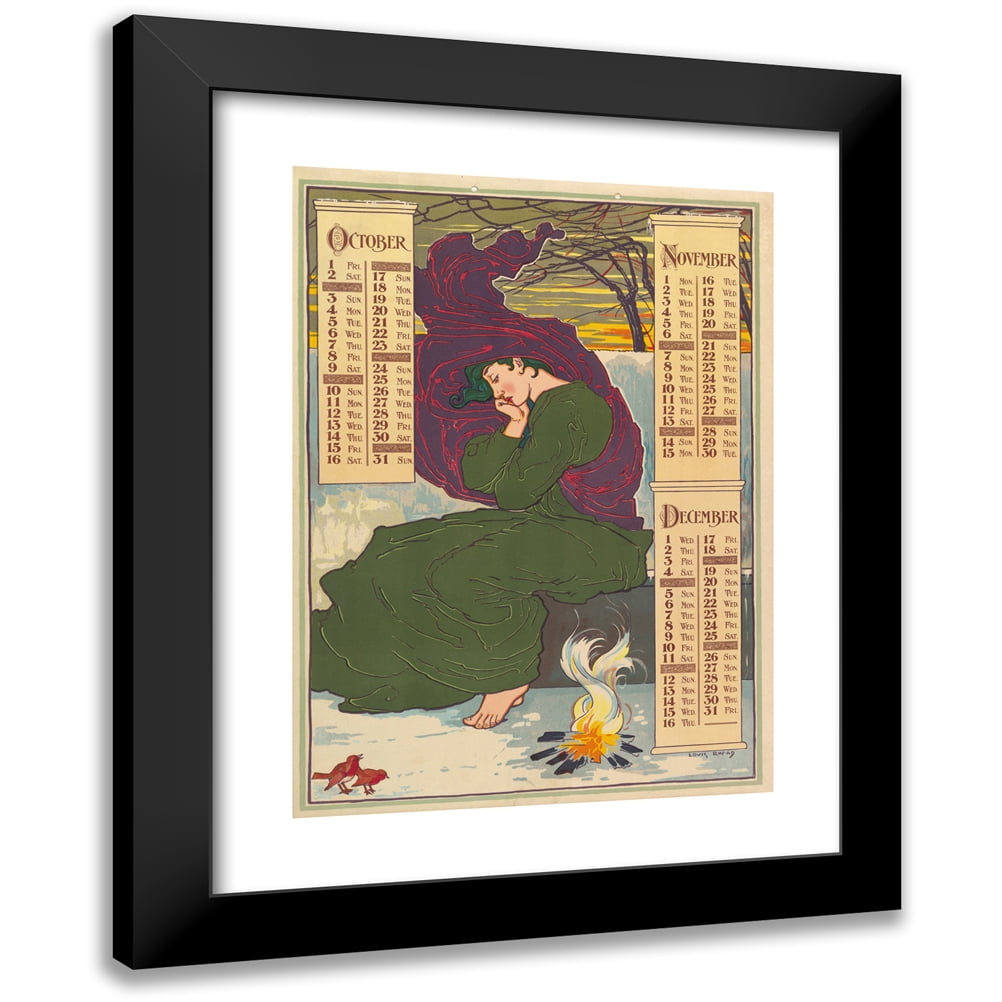 Louis Rhead 11x14 Black Modern Framed Museum Art Print Titled - October ...