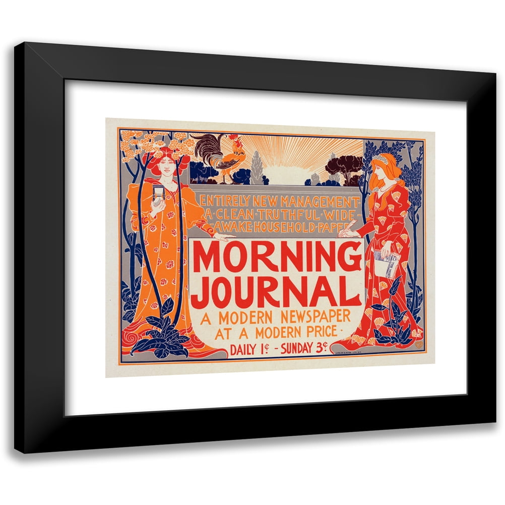 Louis Rhead 24x20 Black Modern Framed Museum Art Print Titled - Morning ...