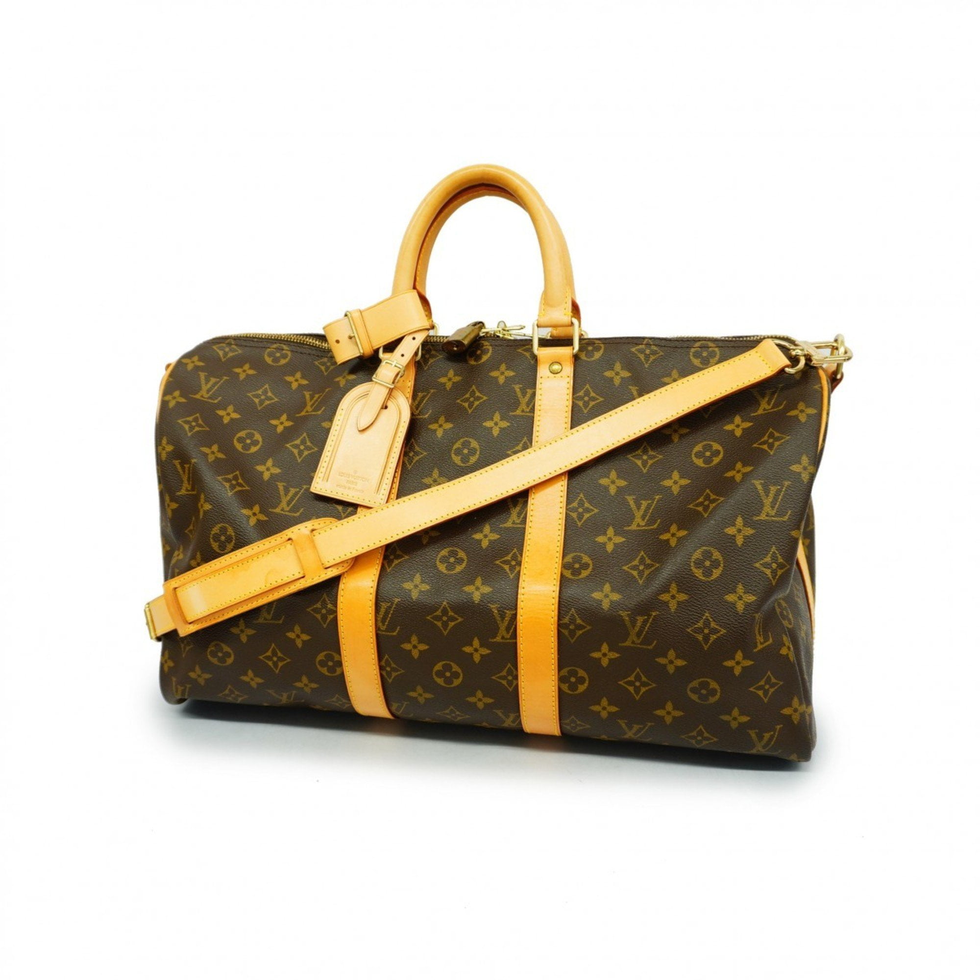 Pre-Owned Louis Vuitton Boston Bag Monogram Keepall Bandouliere 45 ...