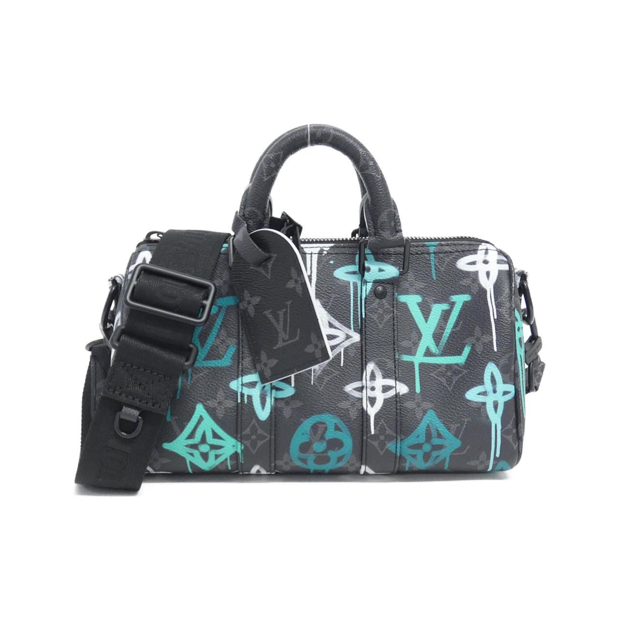 Pre-Owned Louis Vuitton Monogram Eclipse (LV Graffiti Vert) Keepall Bandouliere 25cm... (Good ...