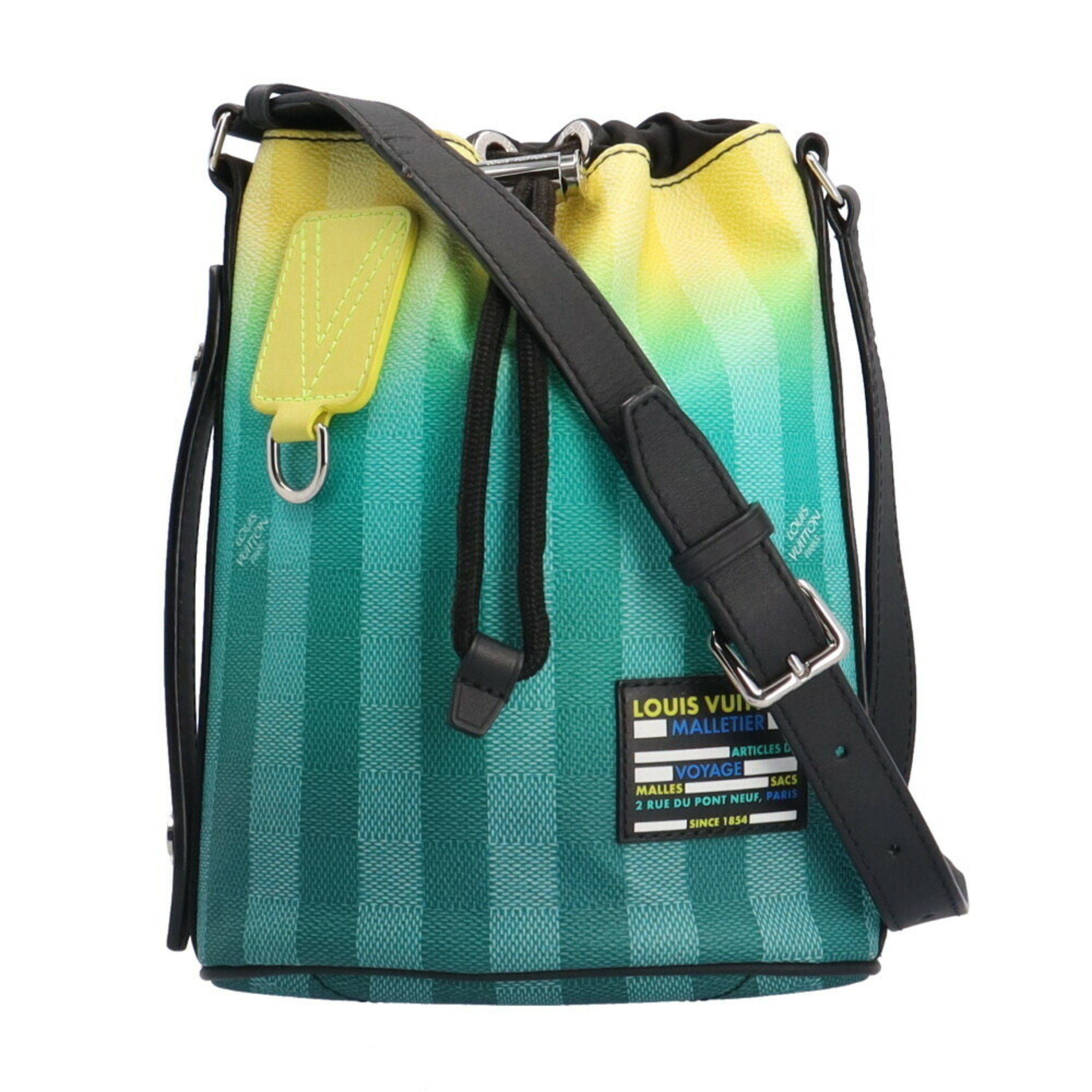 Pre-Owned Louis Vuitton Sac Marant Damier Stripe Shoulder Bag PVC ...
