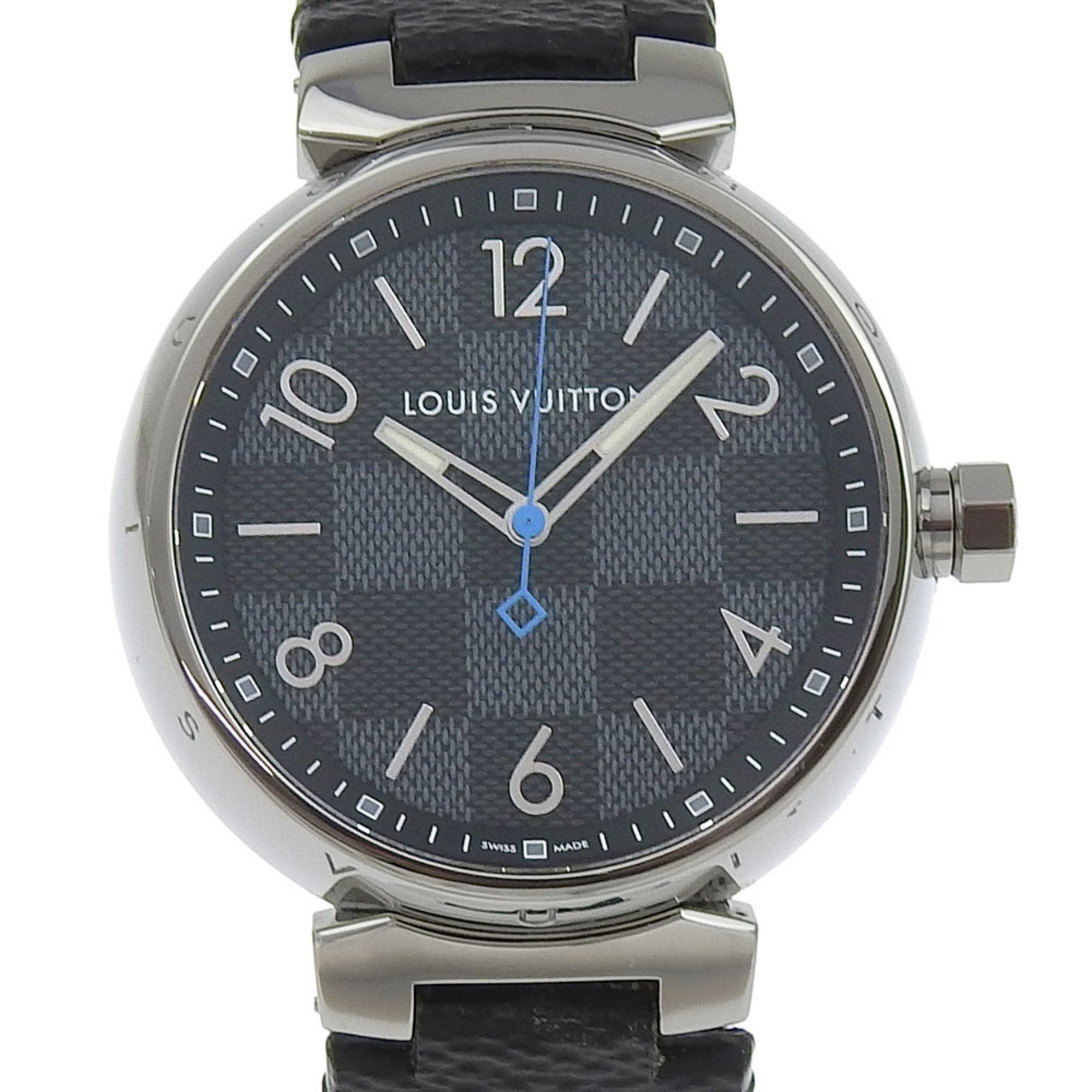 Pre-Owned Louis Vuitton Tambour GM Watch QA073 Stainless Steel x ...