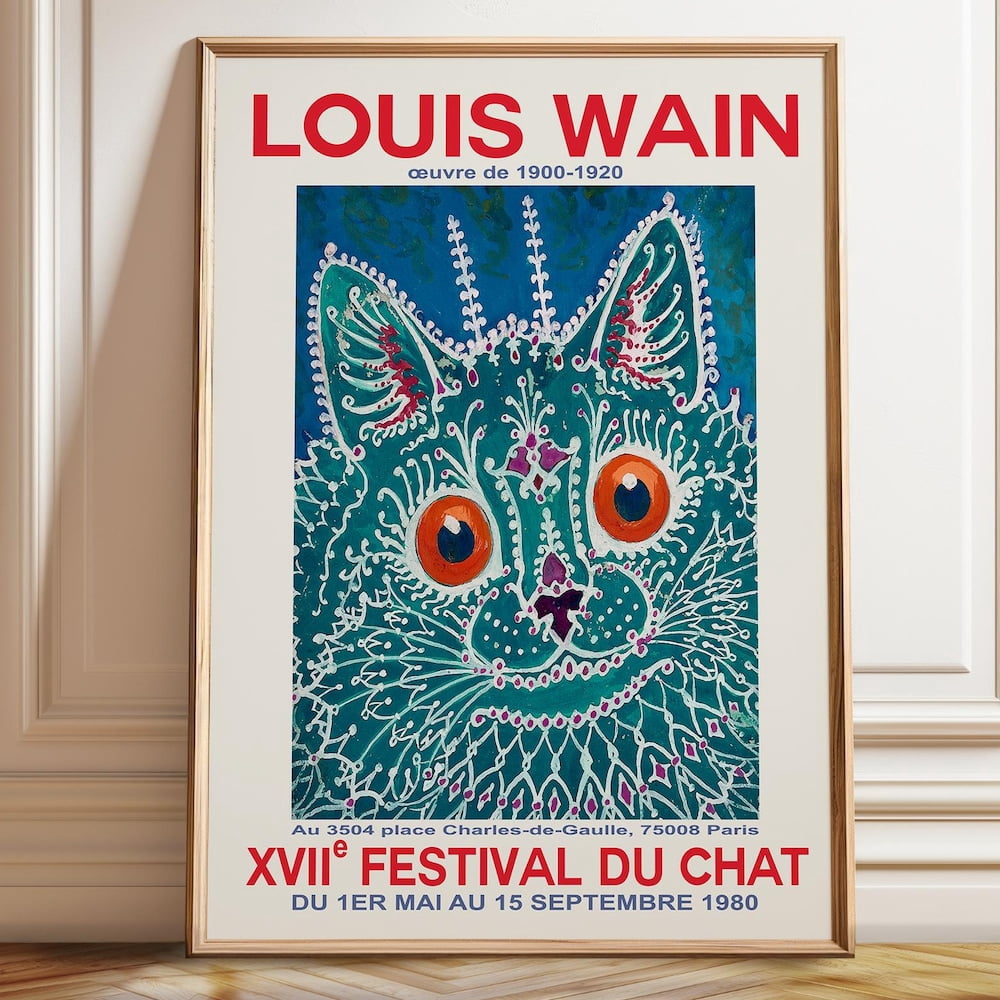 Louis Wain Cat Art Print: Vintage Festival Du Chat Poster UNFRAMED ...