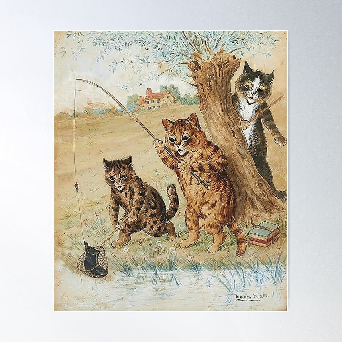 Louis Wain Poster Wall Art, Modern Wall Decor For Living Room Bedroom ...