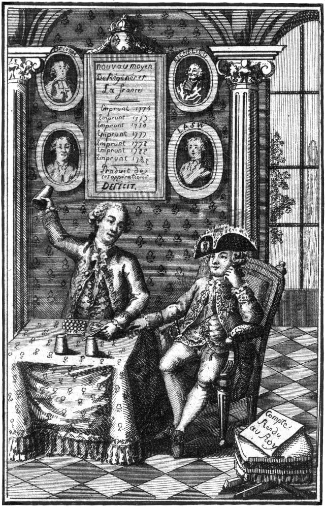 Louis Xvi. Nking Of France 1774-1792. Cartoon Depicting Financier ...