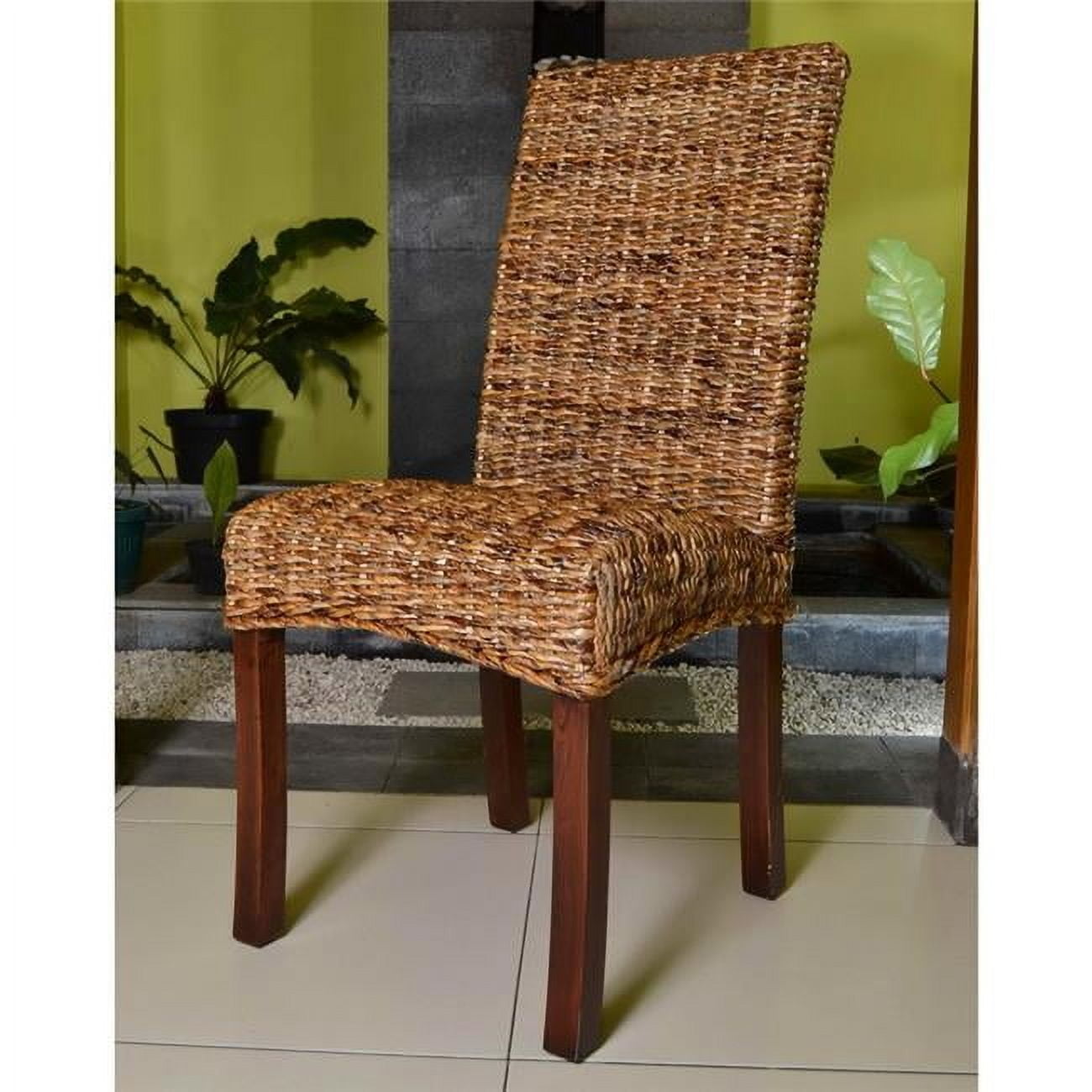 Louisa Abaca Cushioned Seat Dining Chair, Salak Brown - Walmart.com
