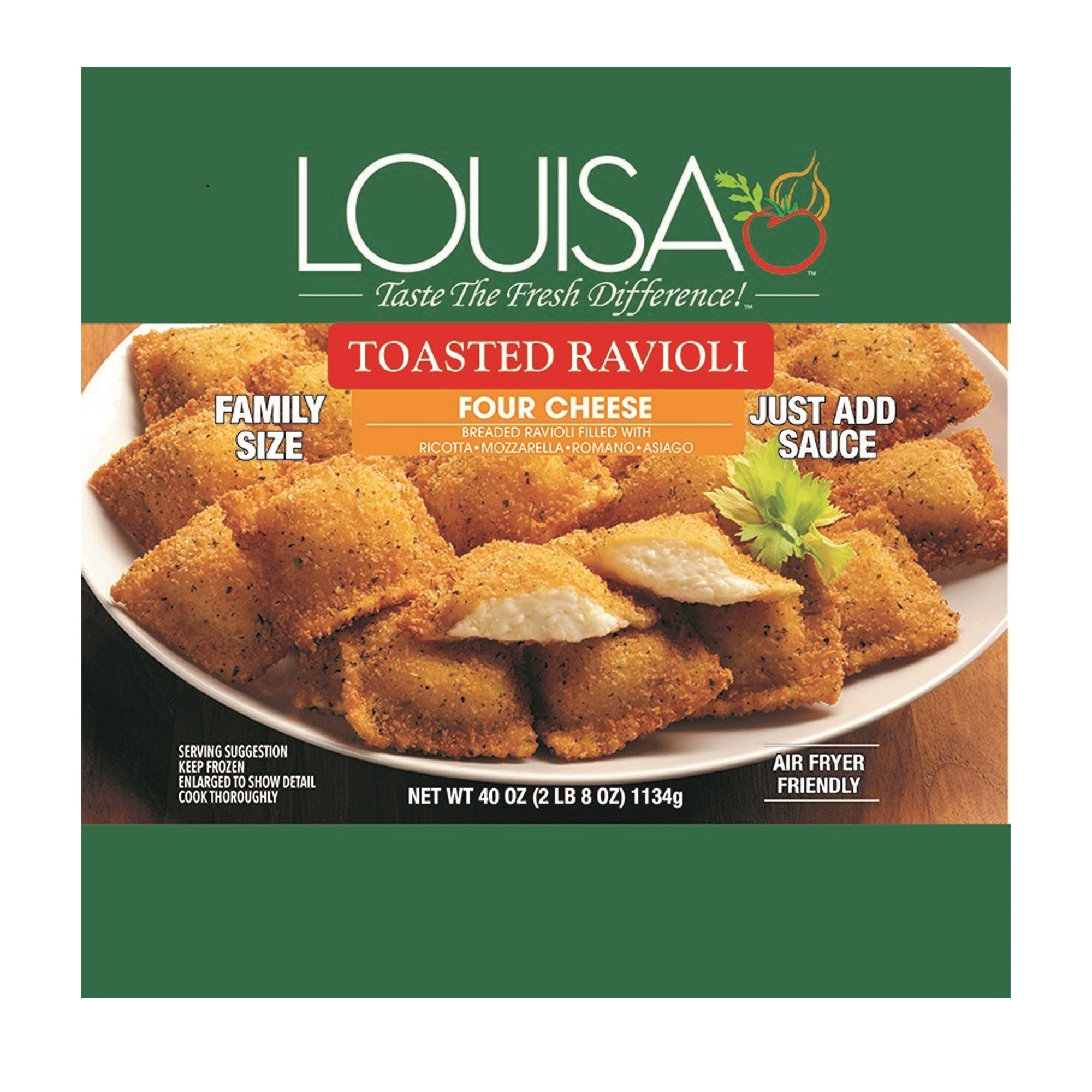 Louisa Toasted Four Cheese Ravioli, 40 oz Family Size Bag – Frozen ...