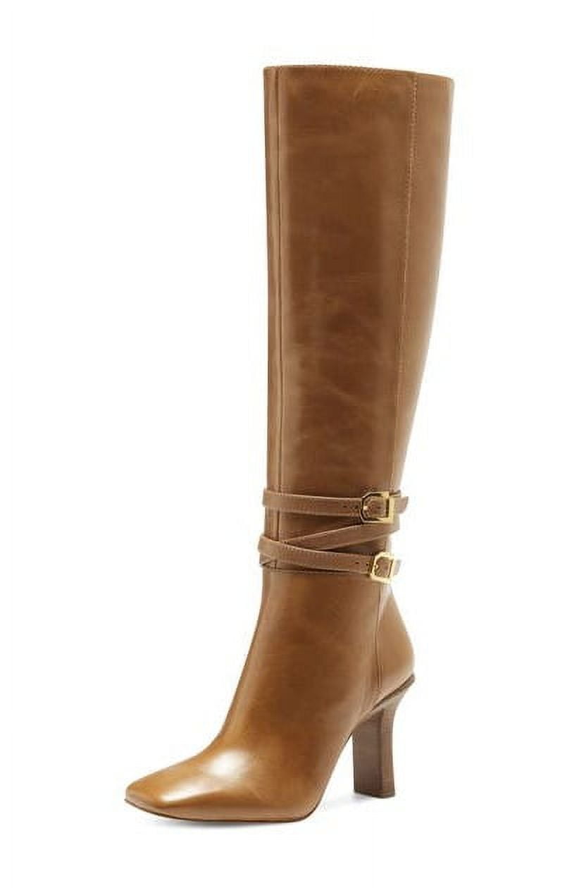 Louise Et Cie Yancey Dark Chamois Tall Leather Boots Dark Tan Squared ...