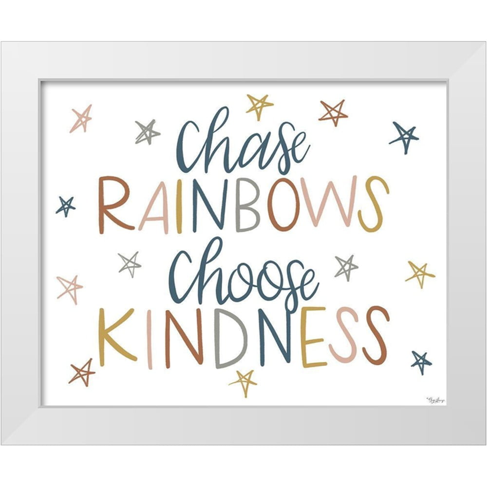Louise, Gigi 14x12 White Modern Wood Framed Museum Art Print Titled - Chase Rainbows Fall ...