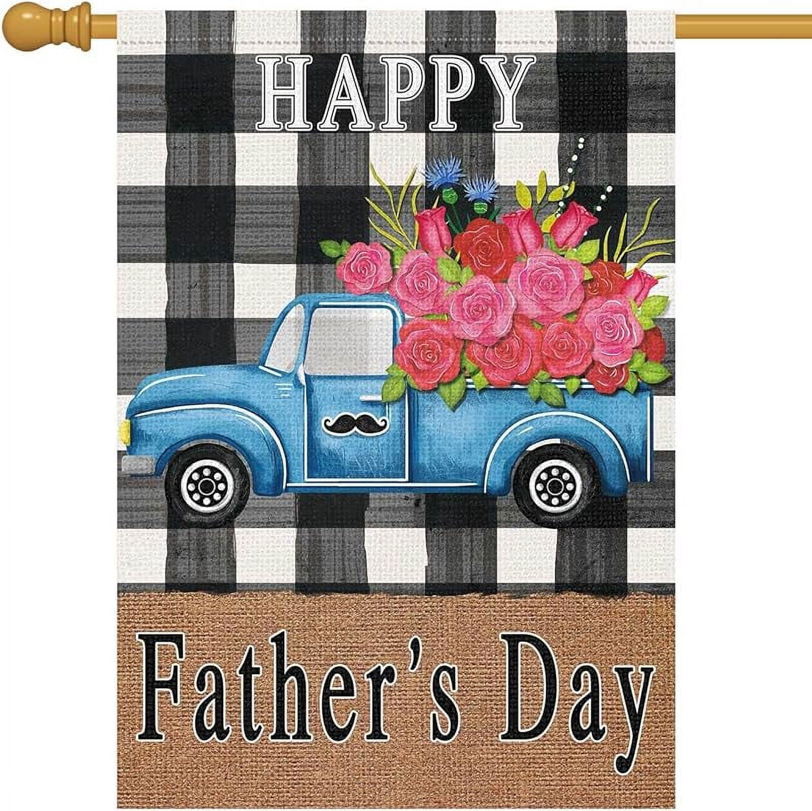 Louise Maelys Happy Father's Day Garden Flag 12x18 Double Sided, Burlap ...