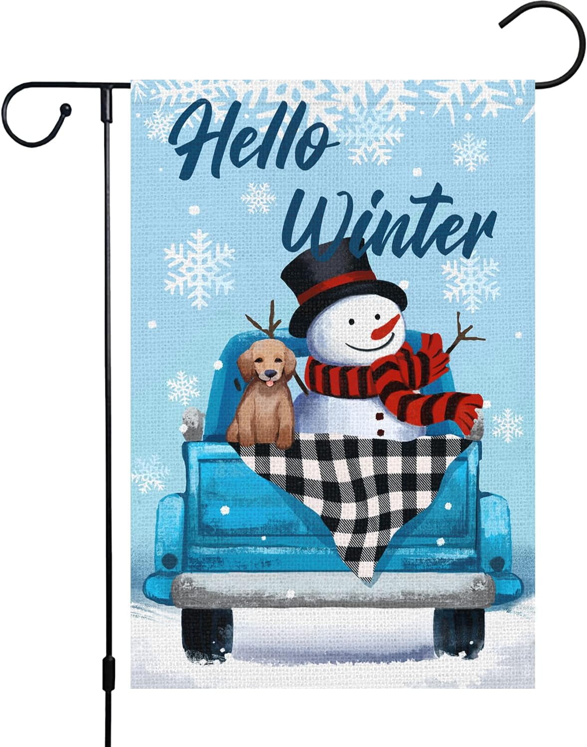 Louise Maelys Hello Winter Garden Flag 12x18 Double Sided, Burlap Small ...