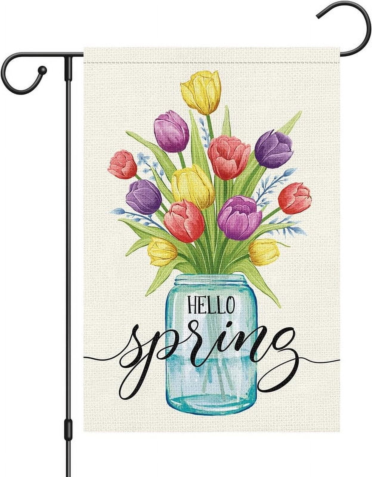 Louise Maelys Welcome Spring Garden Flag 12x18 Double Sided Vertical ...