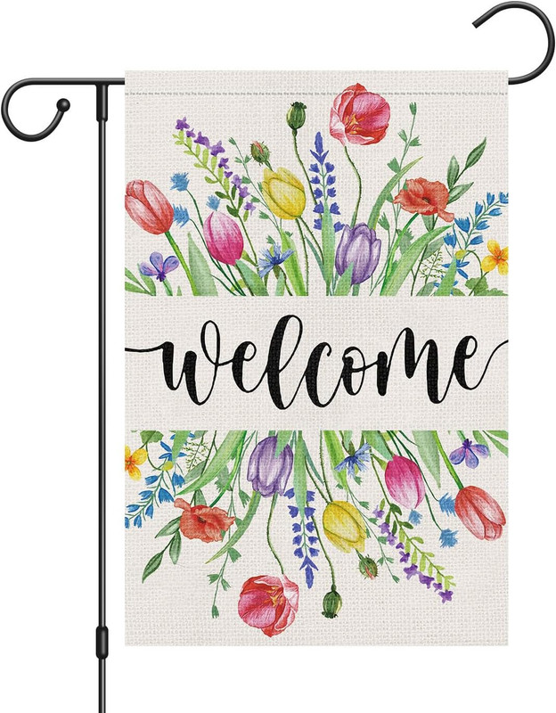 Louise Maelys Welcome Spring Garden Flag 12x18 Double Sided Vertical ...