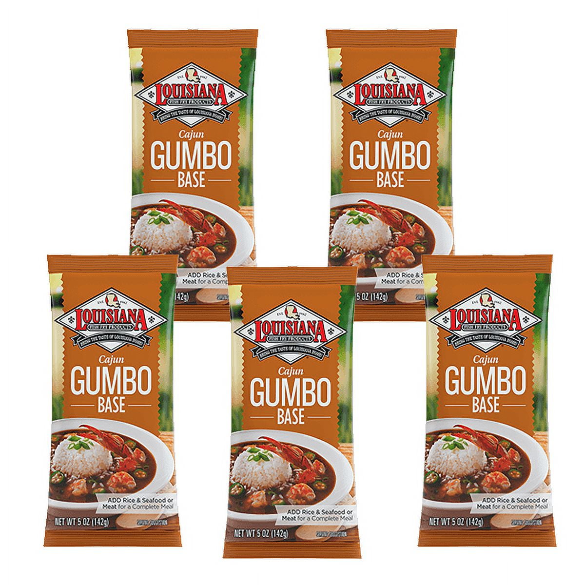 Louisiana Fish Fry Gumbo Base Mix, Seasoning Pack of 5, 5 Ounce Each ...