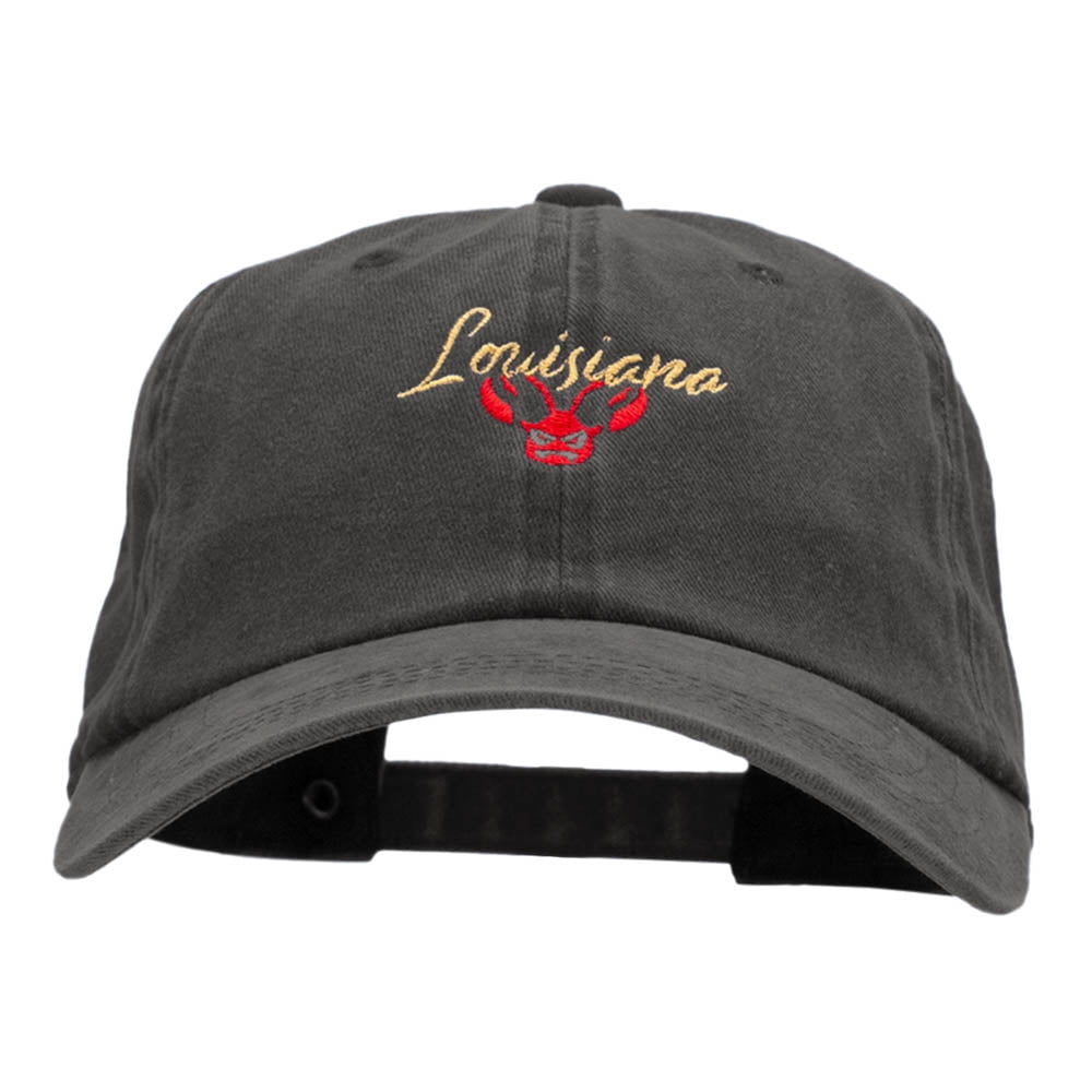 Louisiana Crawfish Embroidered Unstructured Cotton Cap - Black OSFM ...