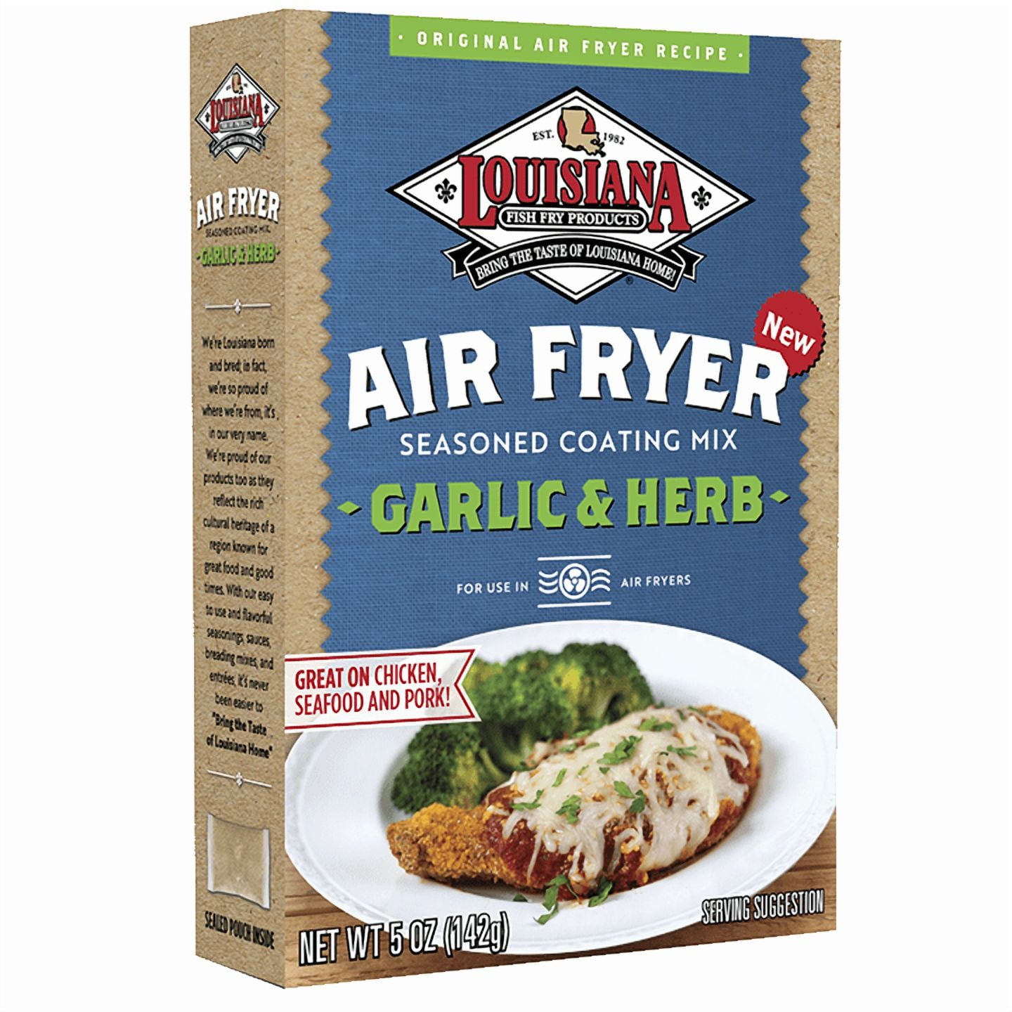 Louisiana Fish Fry Air Fryer Garlic and Herb Coating Mix, 5 oz, Crispy ...