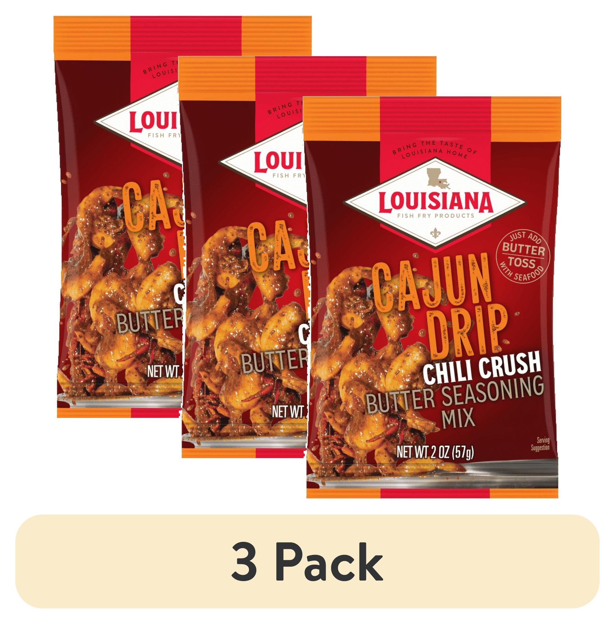 (3 pack) Louisiana Fish Fry Cajun Drip Chili Crush Butter Seasoning Mix ...