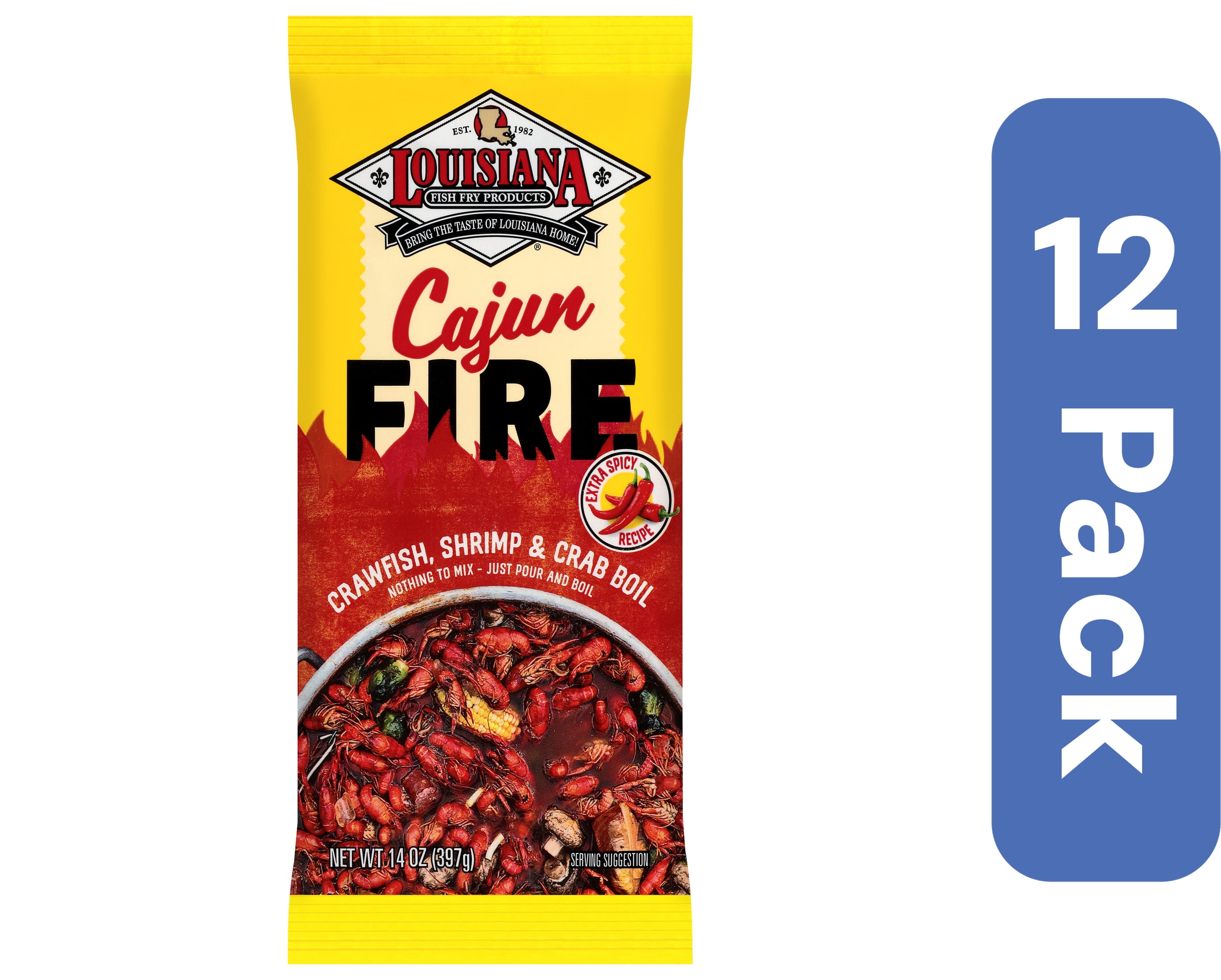 Louisiana Fish Fry Cajun Fire Seasoning 14 oz (Pack Of 12) - Walmart.com