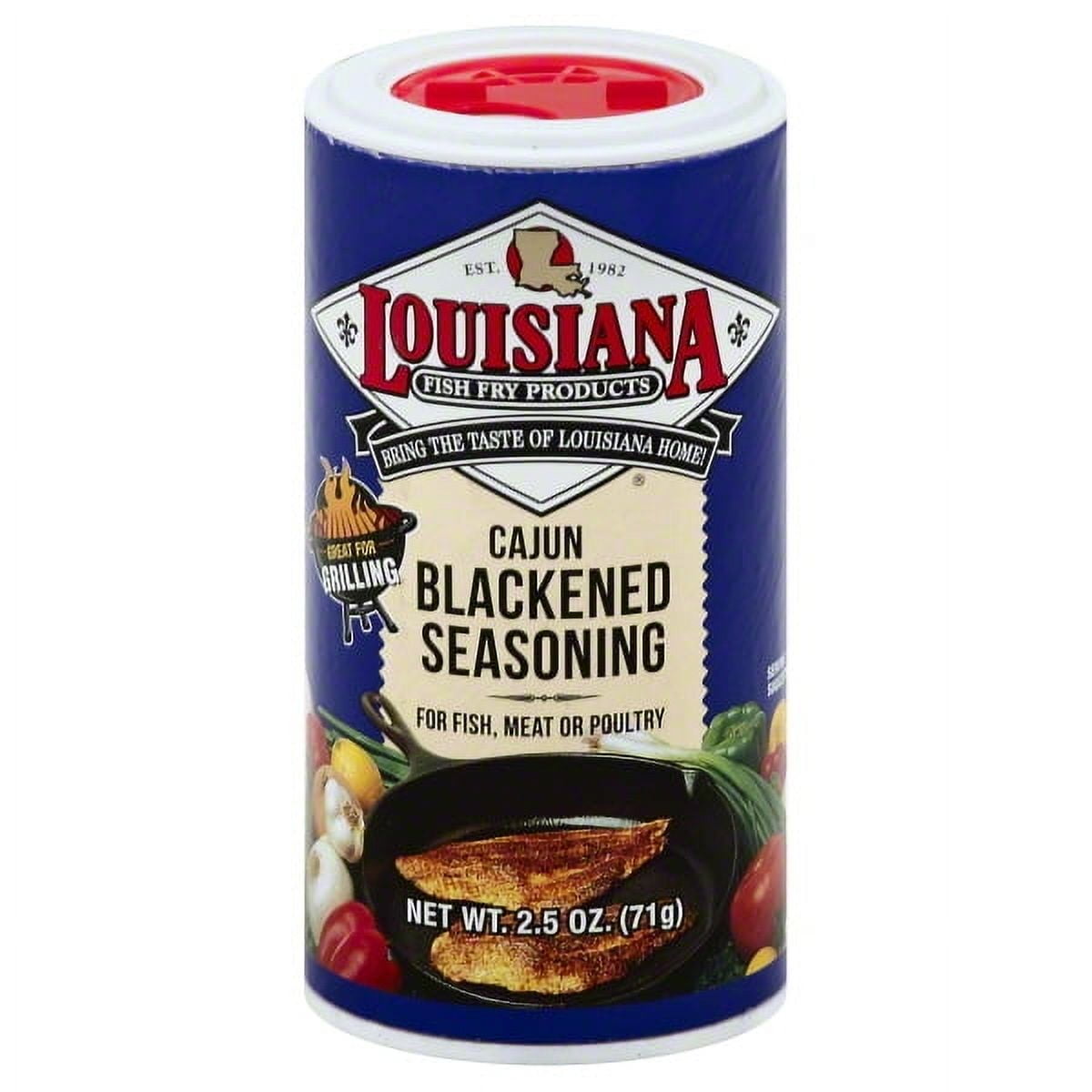 Louisiana Fish Fry Cajun Blackened Seasoning, Hot Seafood Spice, 2.5 oz ...
