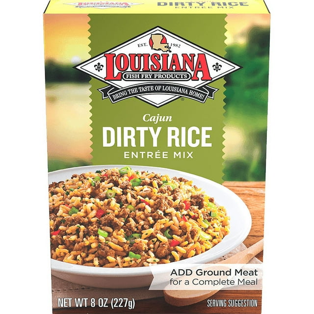 Louisiana Fish Fry Products - Dirty Rice Mix, 8 OZ Box, Cajun Tradition ...