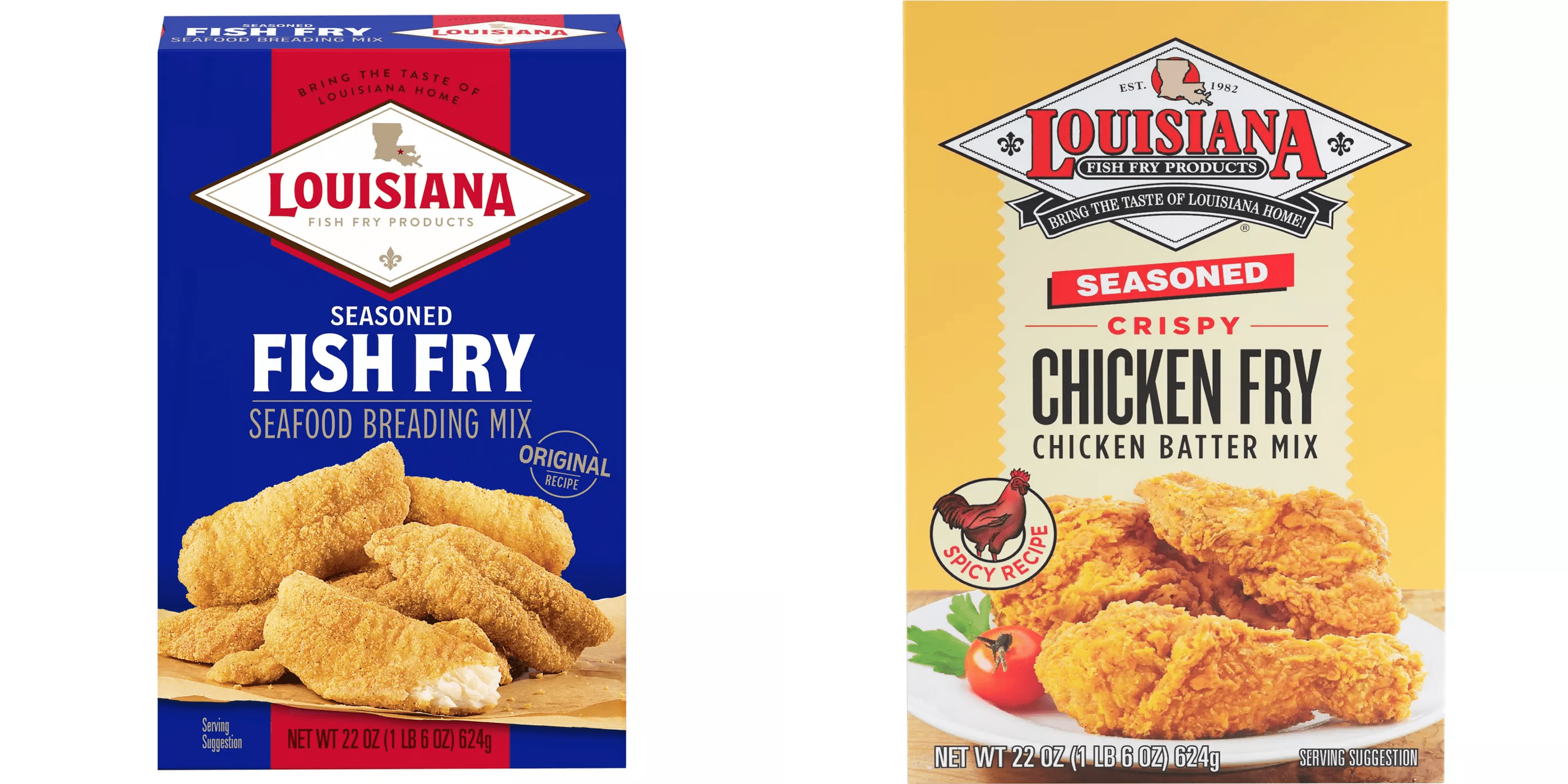 Louisiana Fish Fry Products Seasoned Fish Fry, 22 oz&Louisiana Seasoned ...