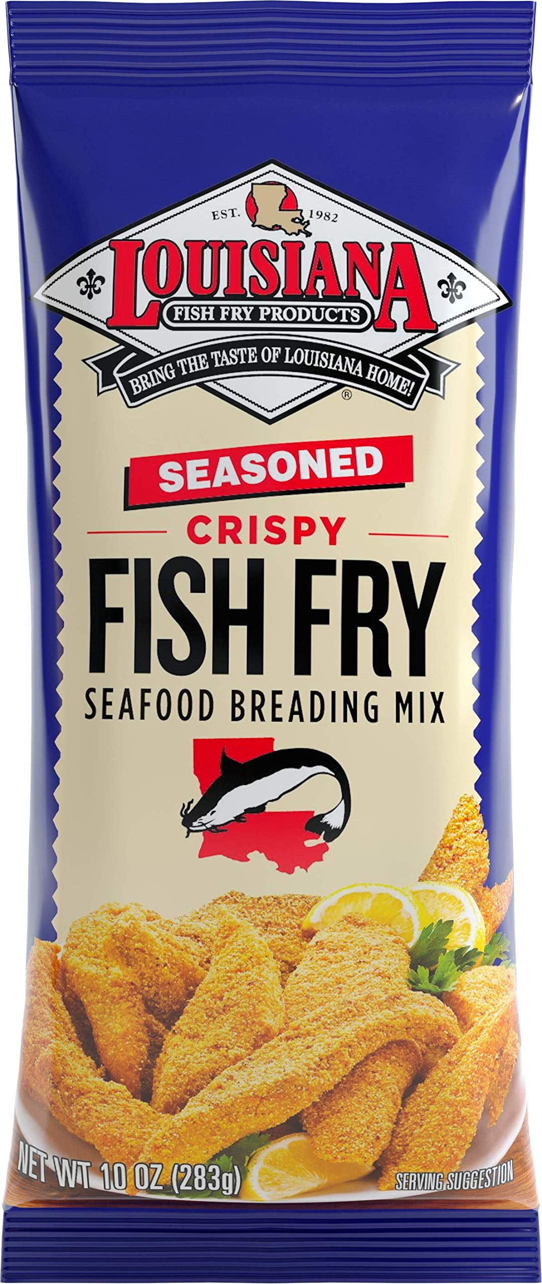Louisiana Fish Fry, Seasoned Fish Fry Mix, 10 Oz, Pack of 4, Crispy ...