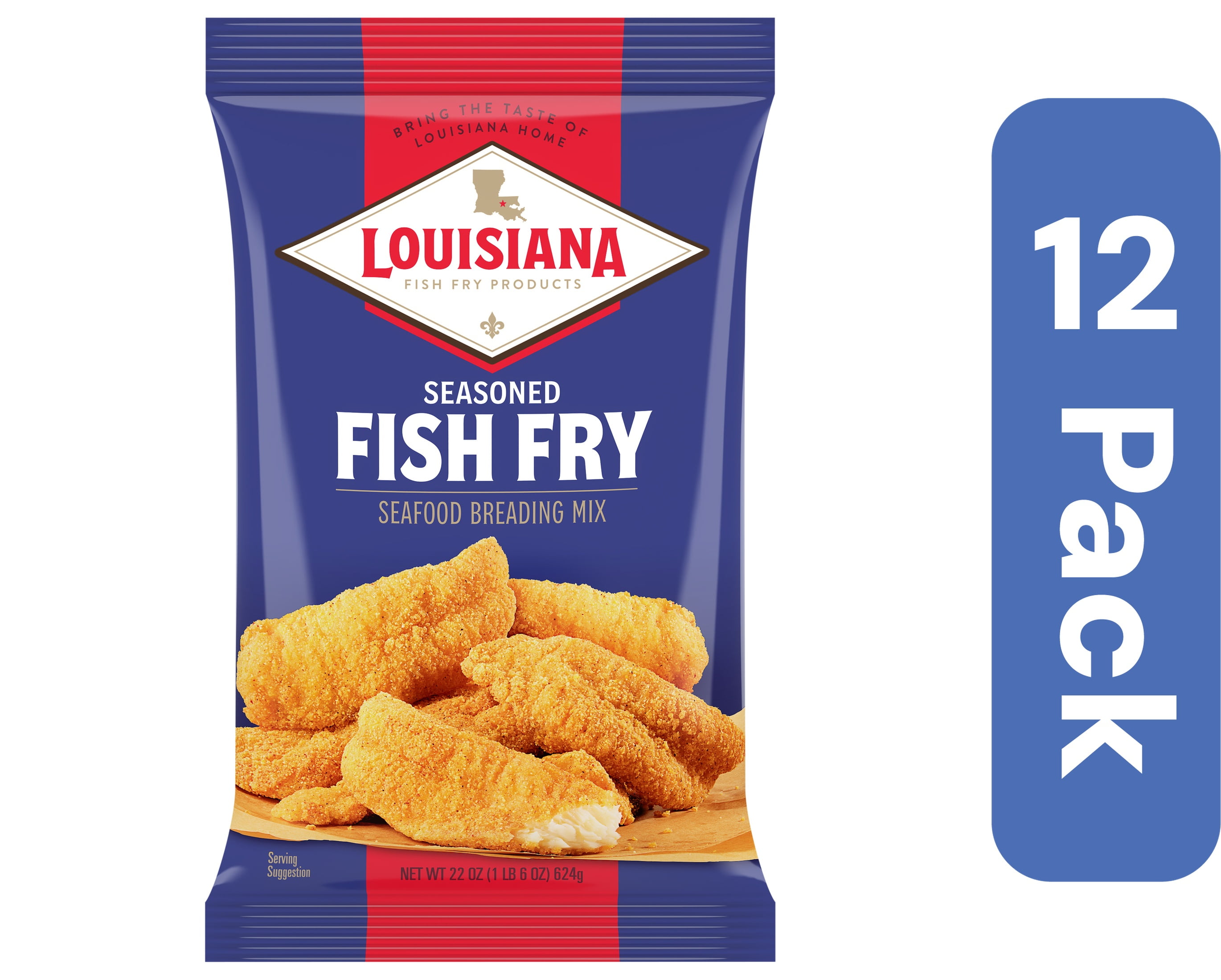 Louisiana Fish Fry Seasoned Fish Fry Mix Family Pack 22 oz (Pack of 12 ...
