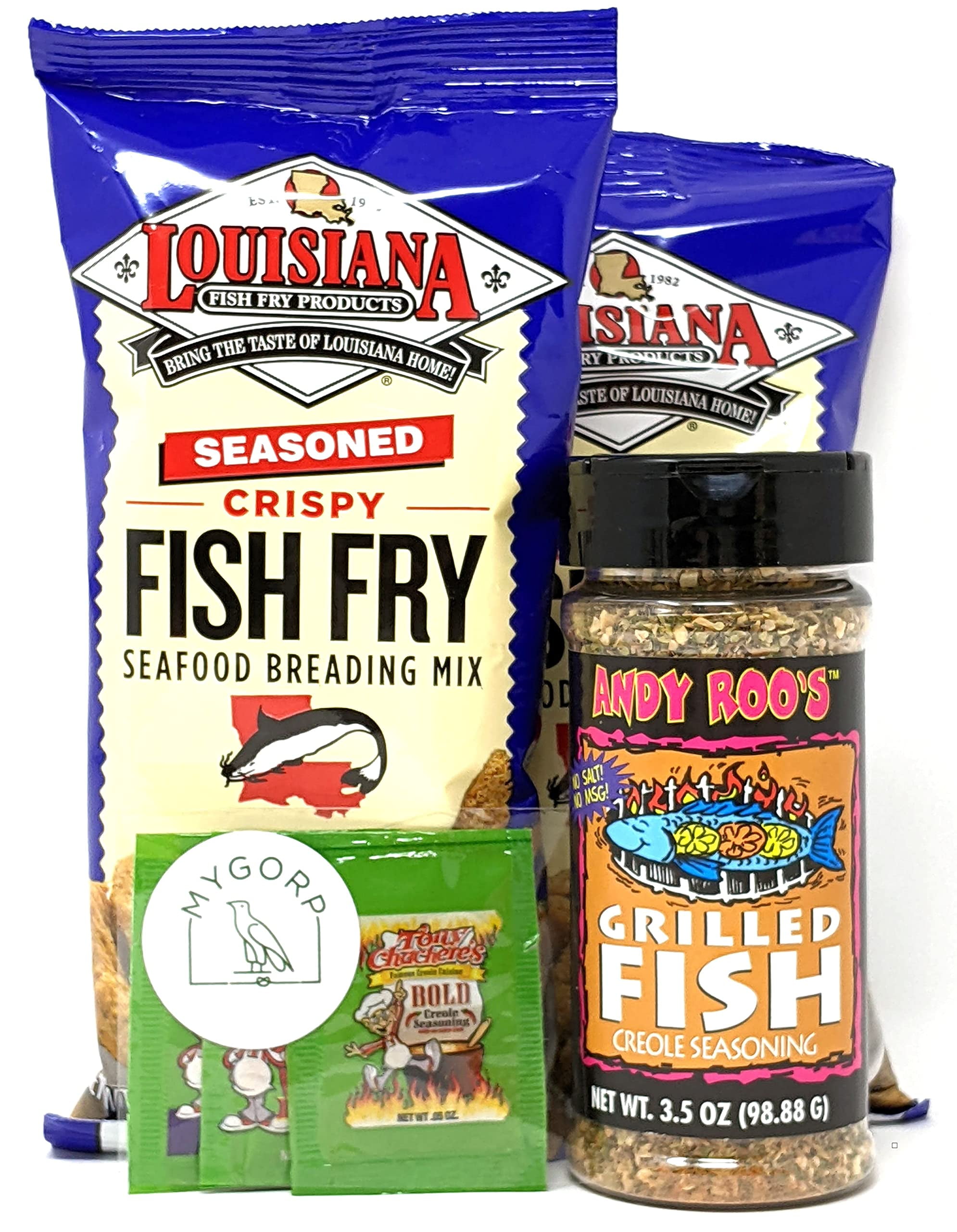 Louisiana Fish Fry Seasoning ZS23 Mix Bundle with Andy Roo's Grilled ...