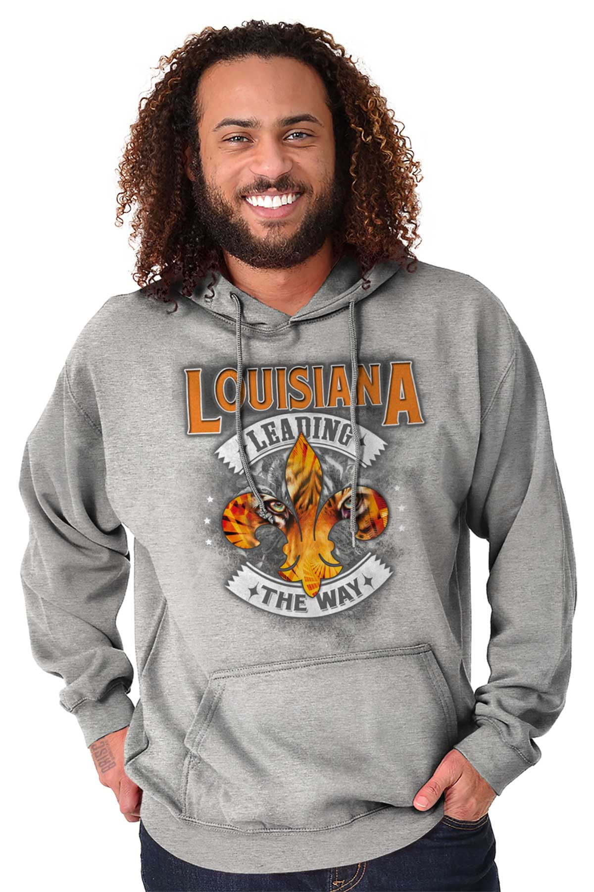 Louisiana Fleur de Lis Shaped Cat LA Unisex Plus Fleece Graphic Hoodie ...