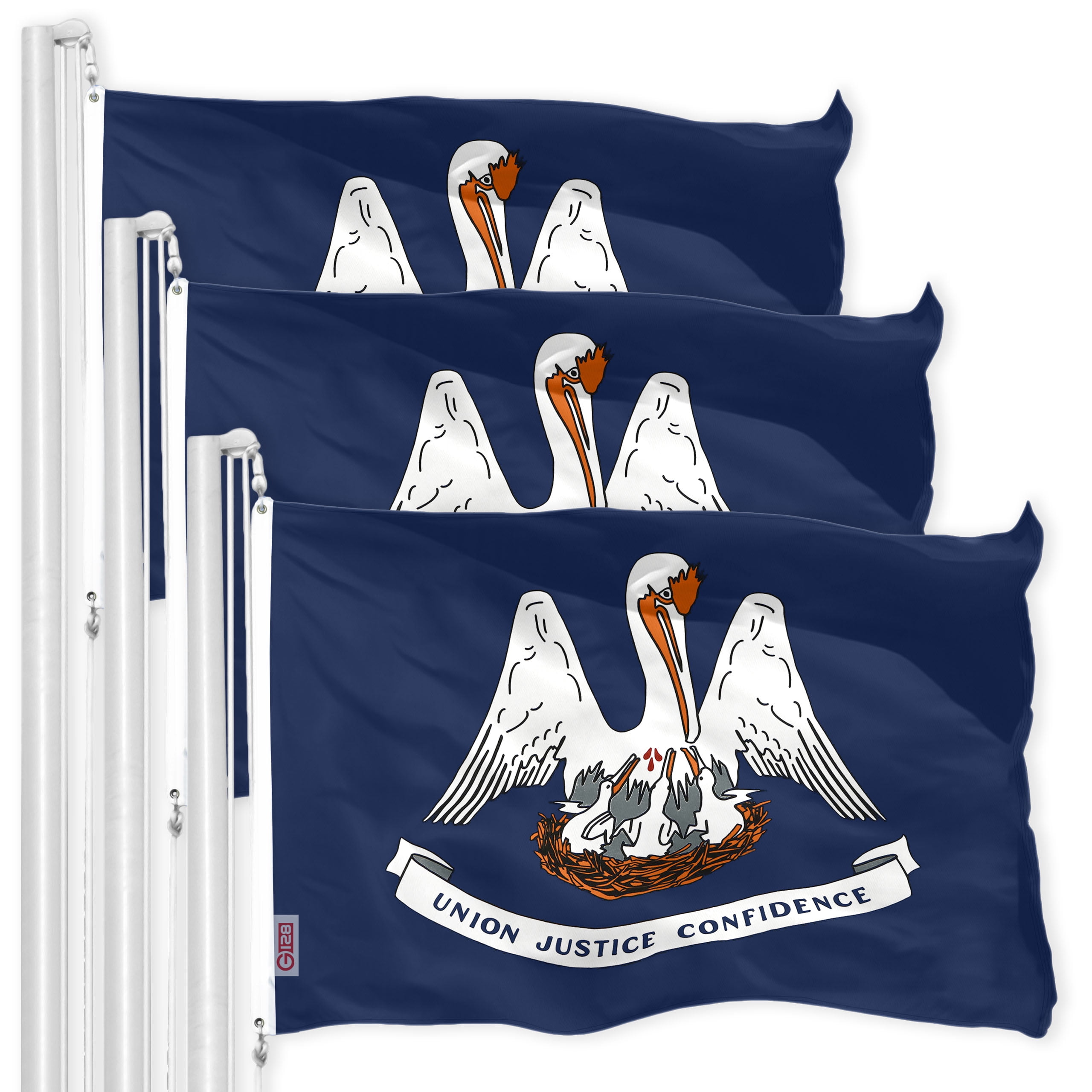 Louisiana LA State Flag 3x5FT 3-Pack 150D Printed Polyester By G128 ...
