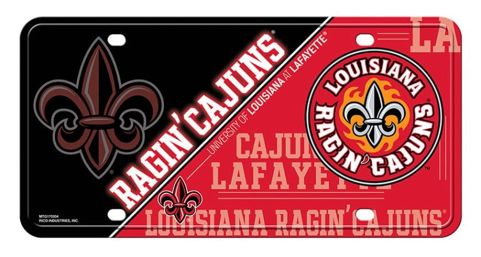 Louisiana Lafayette Ragin Cajuns Metal License Plate - Walmart.com
