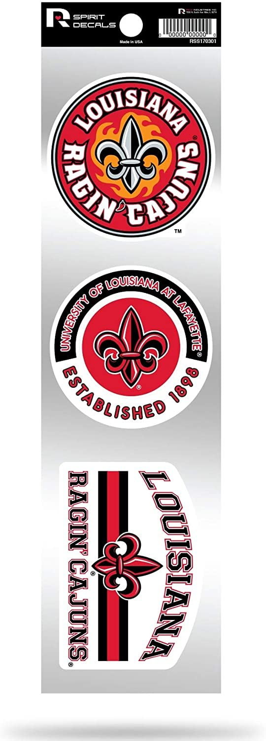 Louisiana Lafayette Ragin Cajuns Triple Retro Throwback Spirit Decals ...