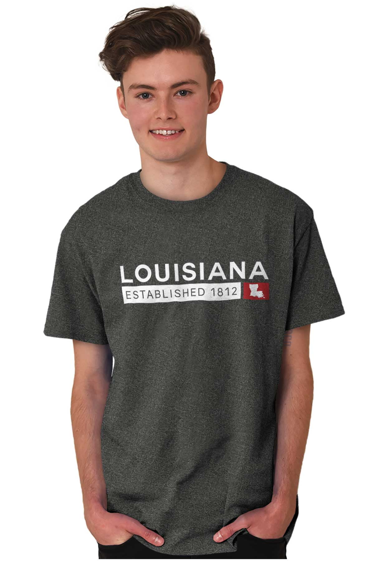 Louisiana Map State Shape Established Unisex Plus Size Graphic Tee ...