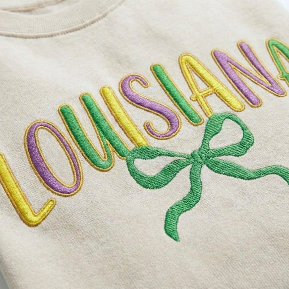 Louisiana Mardi Gras Sweatshirt, Embroidered Carnival Crewneck ...