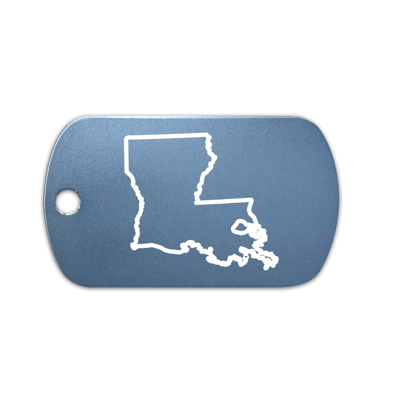 Louisiana Outline GI Dog Tag Aluminum Keychain la - Light Blue ...