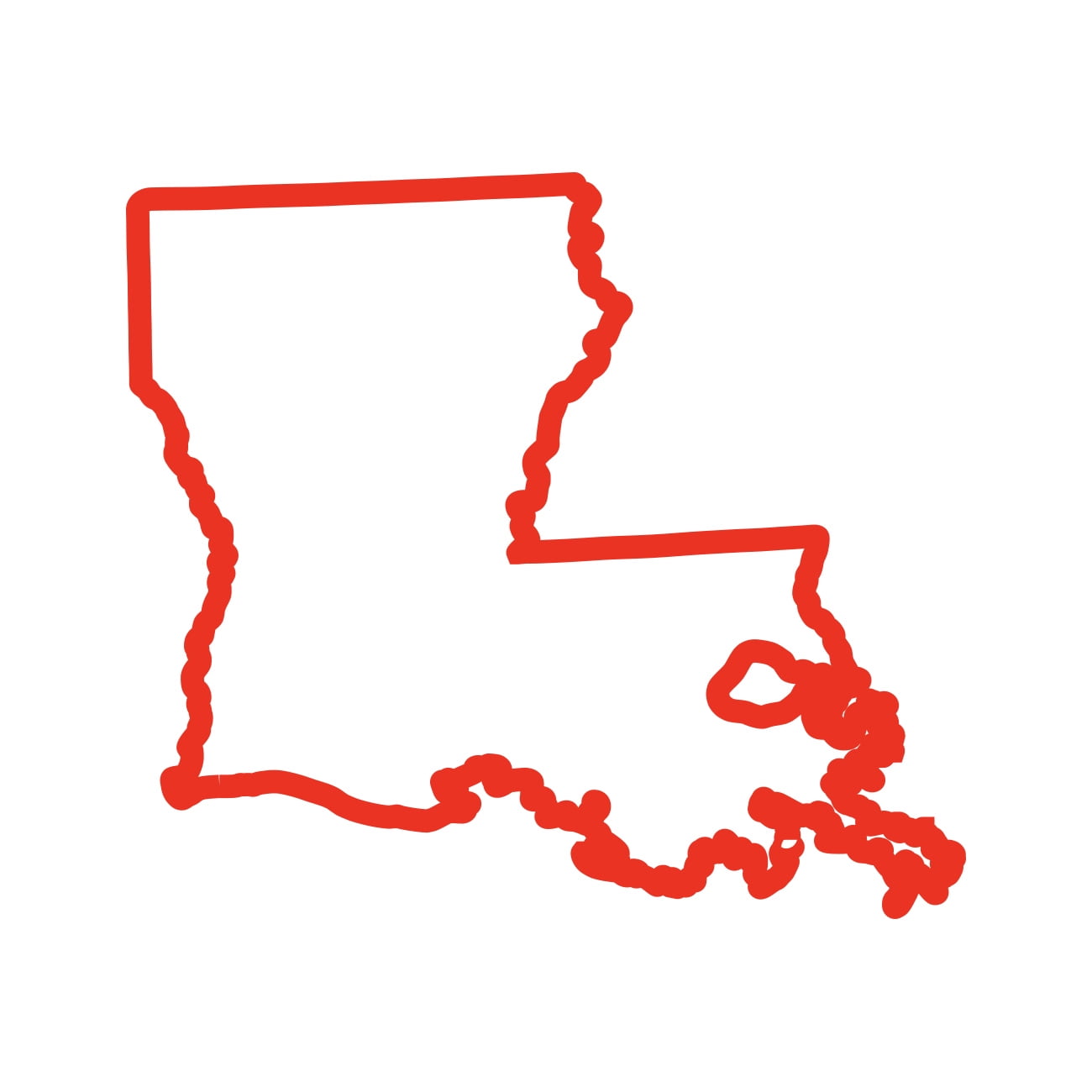 Louisiana Outline Sticker Decal Die Cut - Self Adhesive Vinyl ...