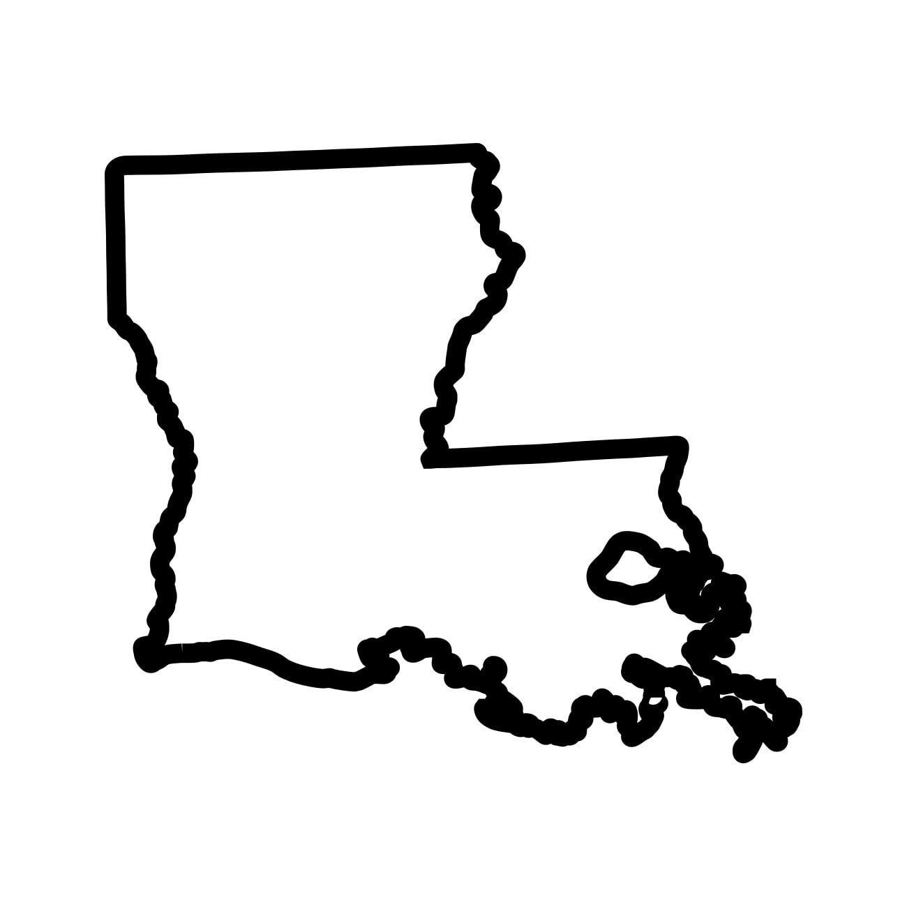 Louisiana Outline Sticker Decal Die Cut - Self Adhesive Vinyl ...
