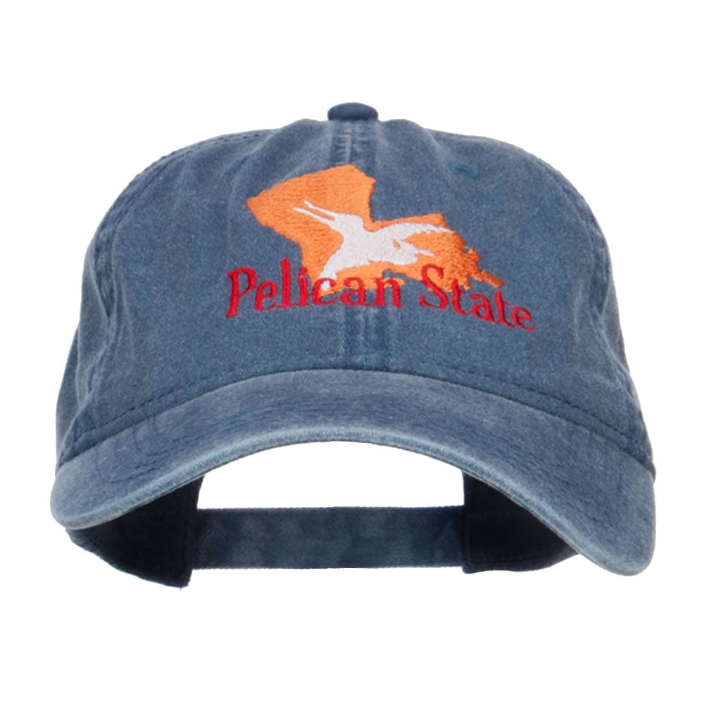 Louisiana Pelican State Embroidered Washed Cap - Navy OSFM - Walmart.com