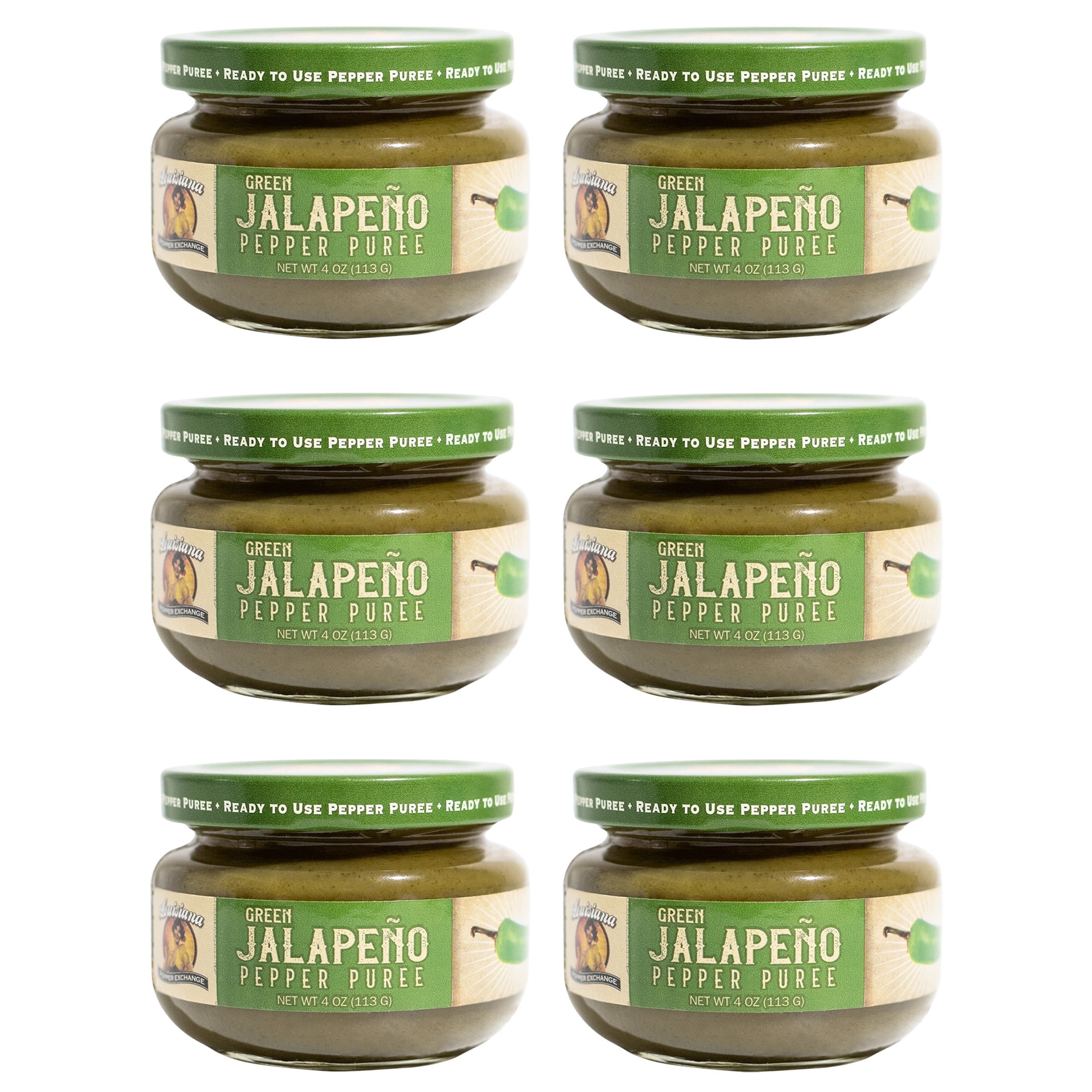Louisiana Pepper Exchange 4oz Jalapeno Pepper Puree Sauce, 6-Pack ...