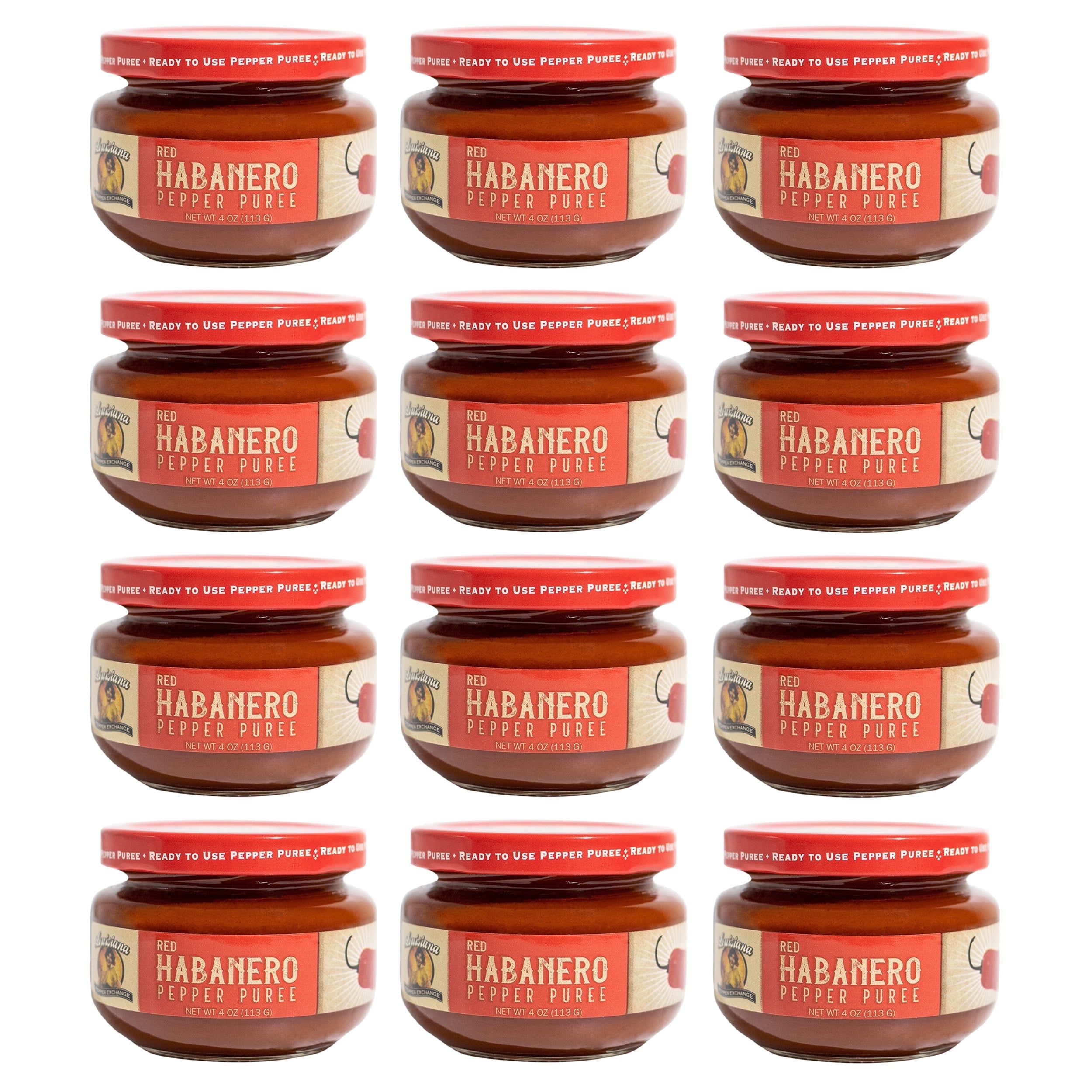 Louisiana Pepper Exchange 4oz Red Habanero Pepper Puree Sauce, 12-Pack ...